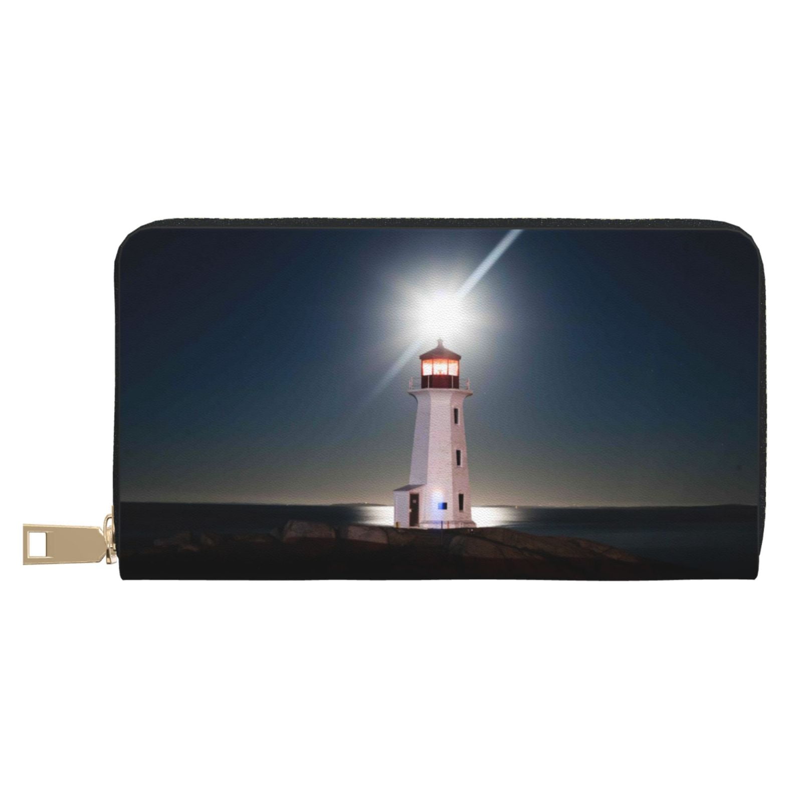 Leather Thin Slim Wallets for Women Men - Peggy's Cove Lighthouse Clutch Wallet for Women Men ...