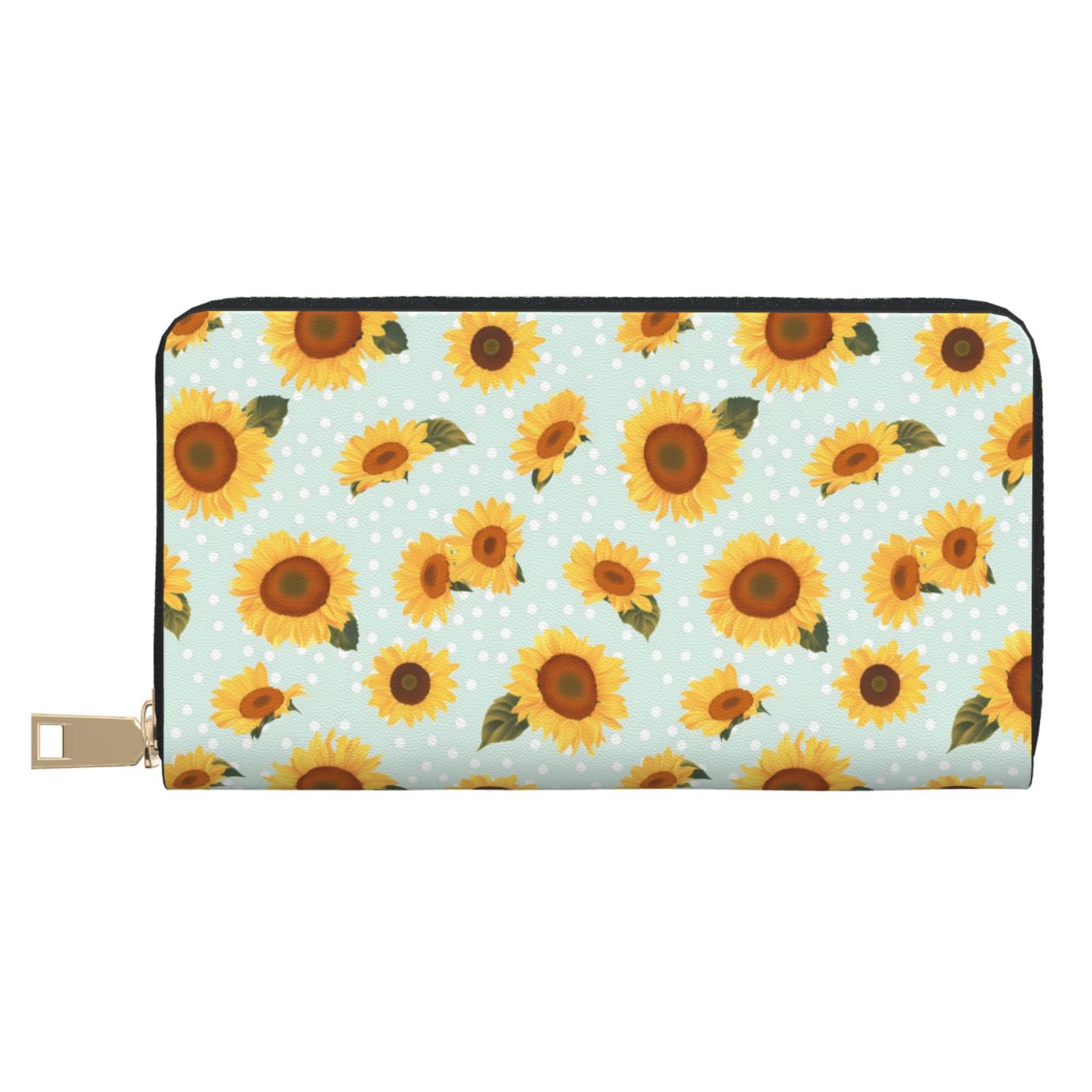 Leather Thin Slim Wallets for Women Men - Vintage White Polka Dot ...