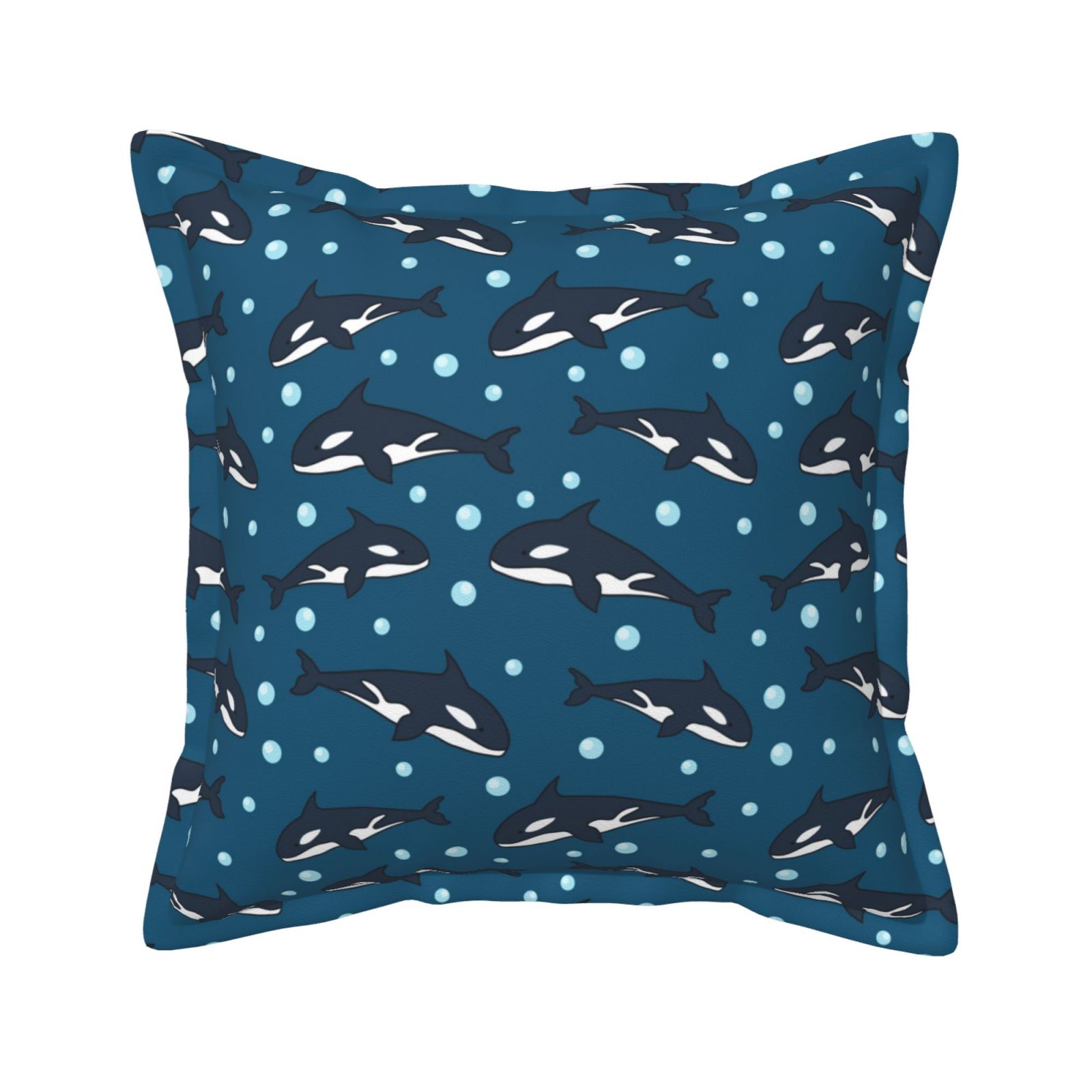 Leather Throw Pillow Covers 20x20 - Cartoon Cute Whale Bubble ...