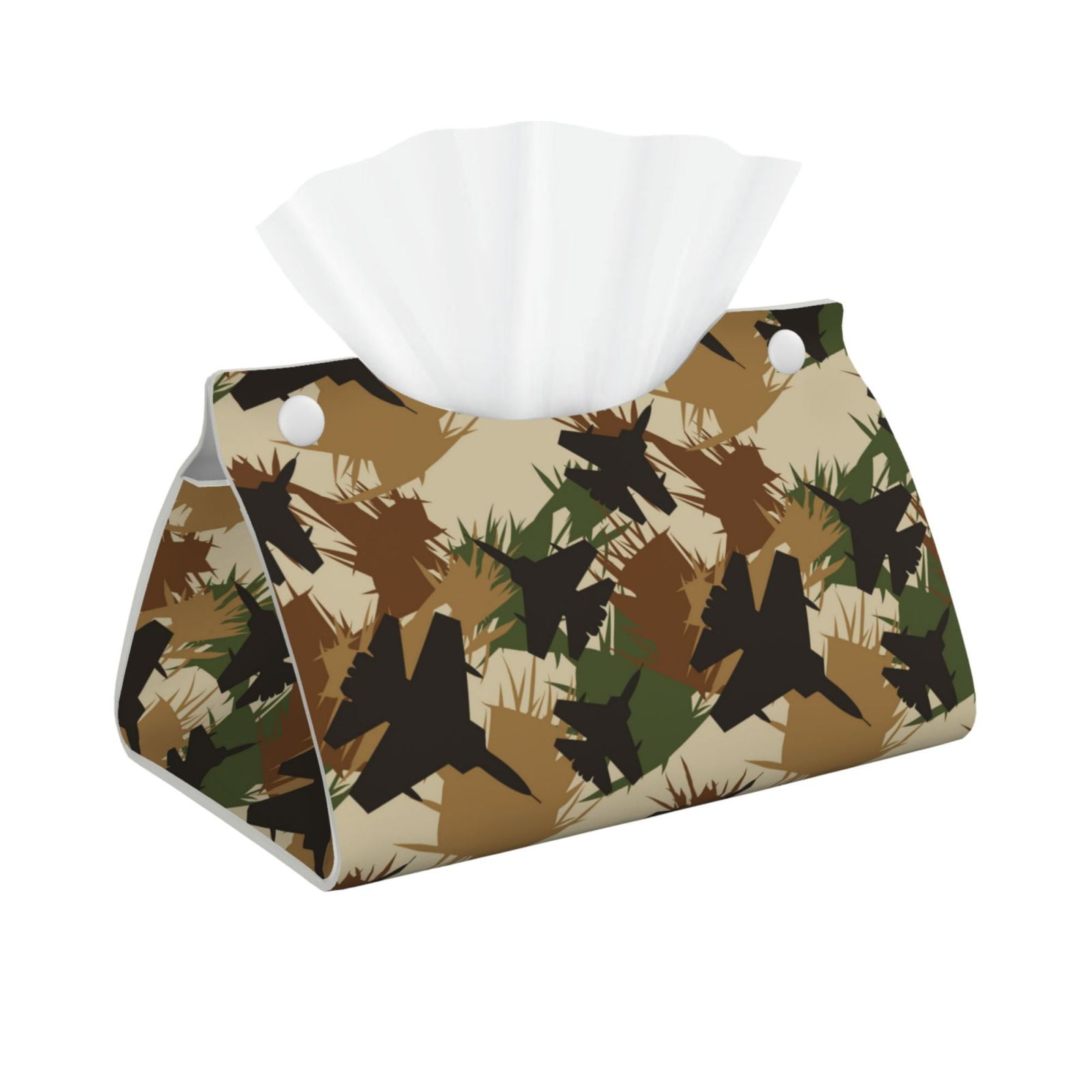Leather Tissue Box Cover - Aircraft Camouflage Long PVC Tissue Box ...
