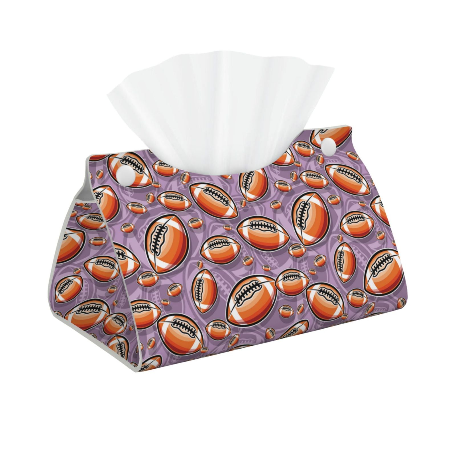 Leather Tissue Box Cover - American football Rugby purple Long PVC ...