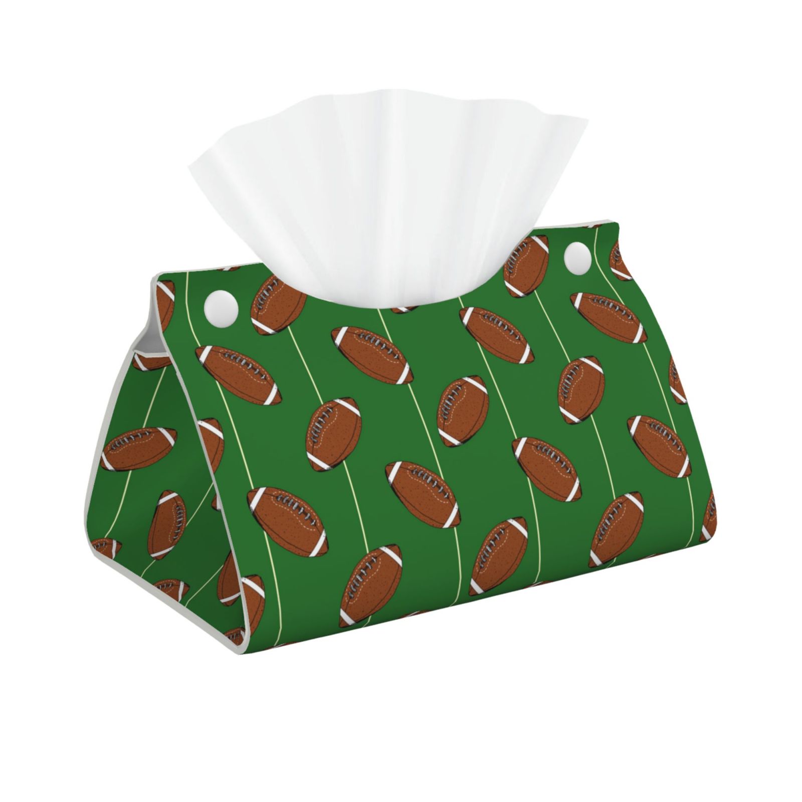 Leather Tissue Box Cover - American football rugby green Long PVC ...