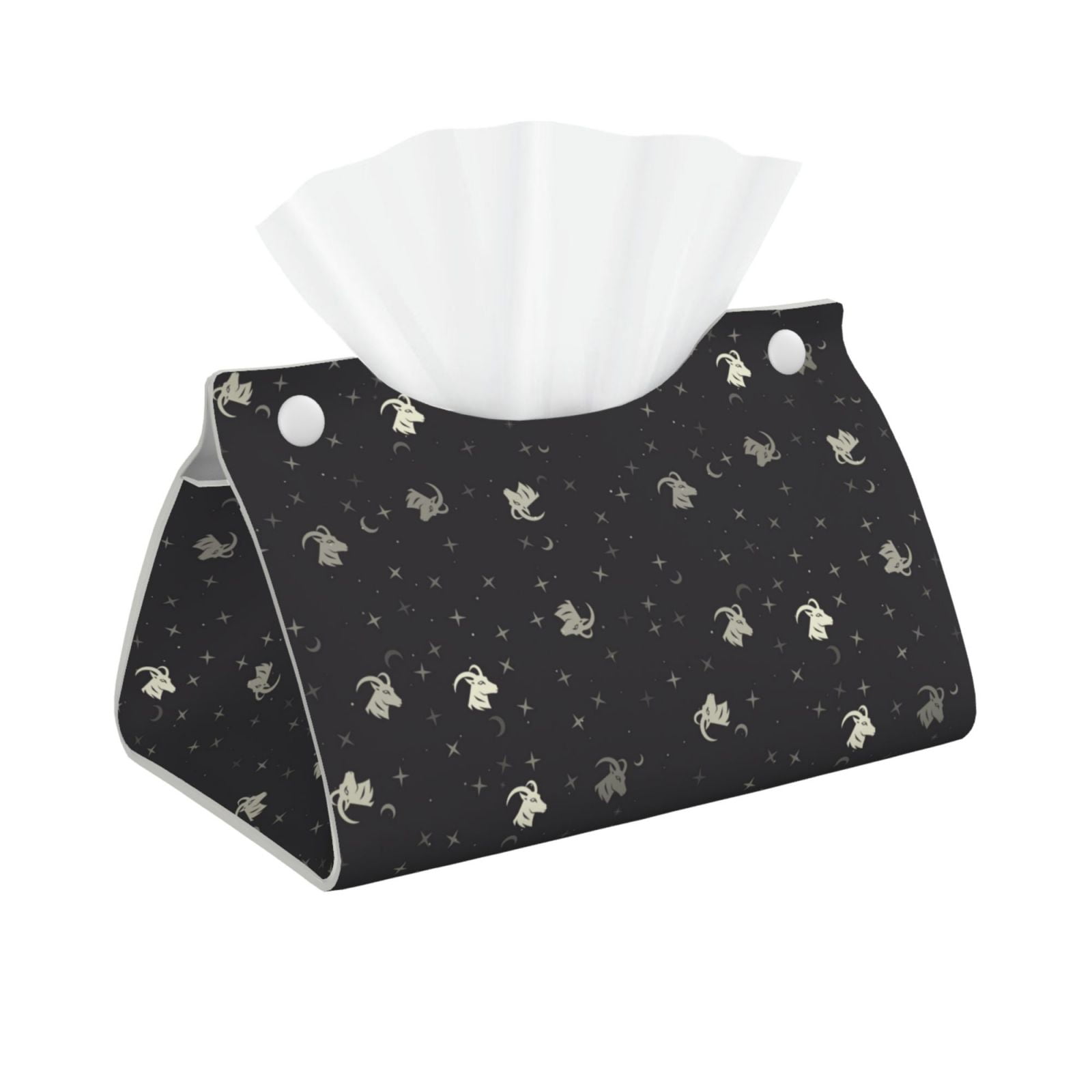 Leather Tissue Box Cover - Artsy Cool Sheep Head Stars Moon Long PVC ...