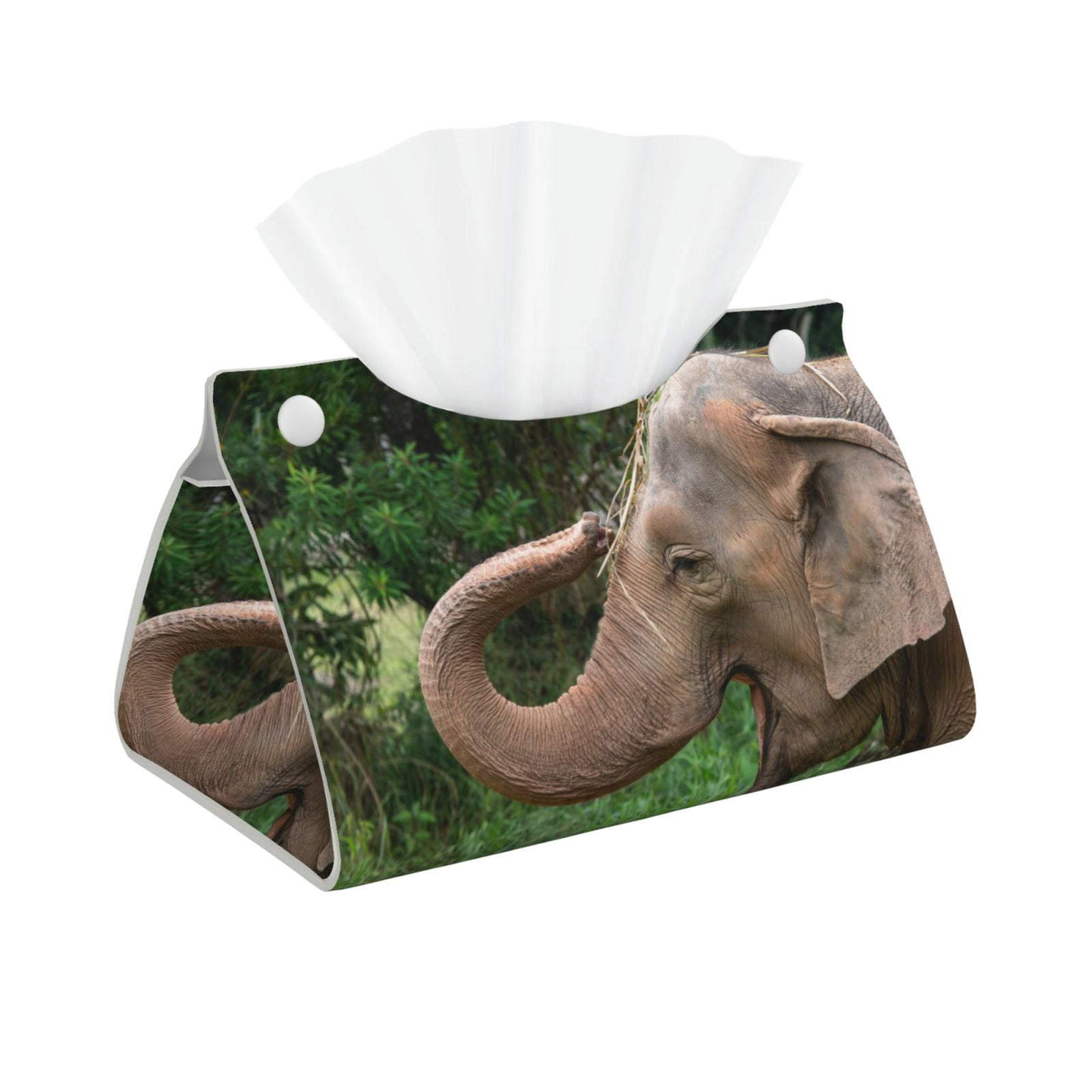 Leather Tissue Box Cover - Asia Elephant Long PVC Tissue Box Holder for ...