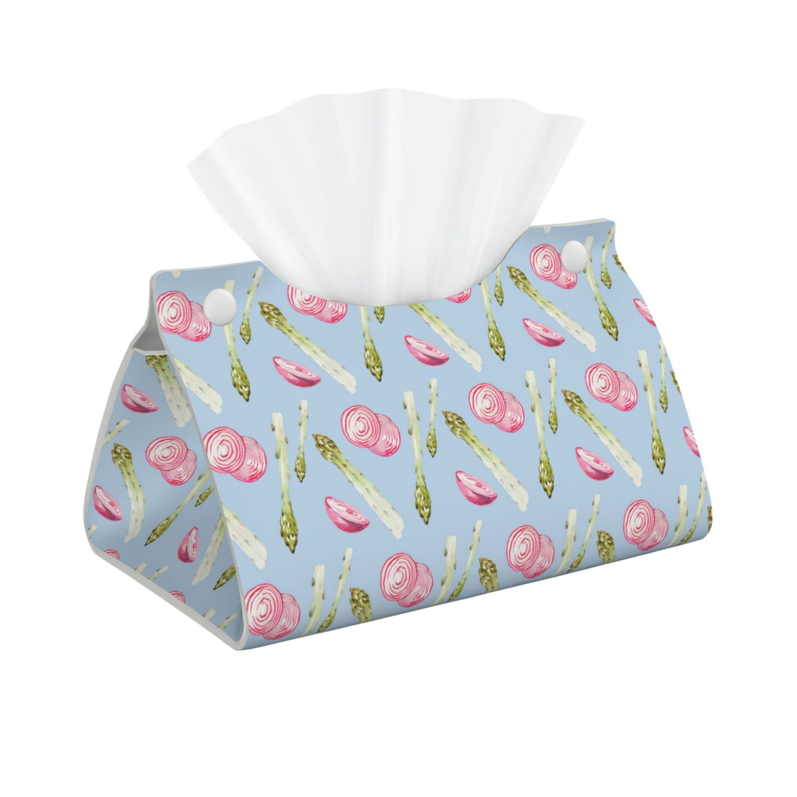 Leather Tissue Box Cover - Asparagus Print onion Long PVC Tissue Box ...