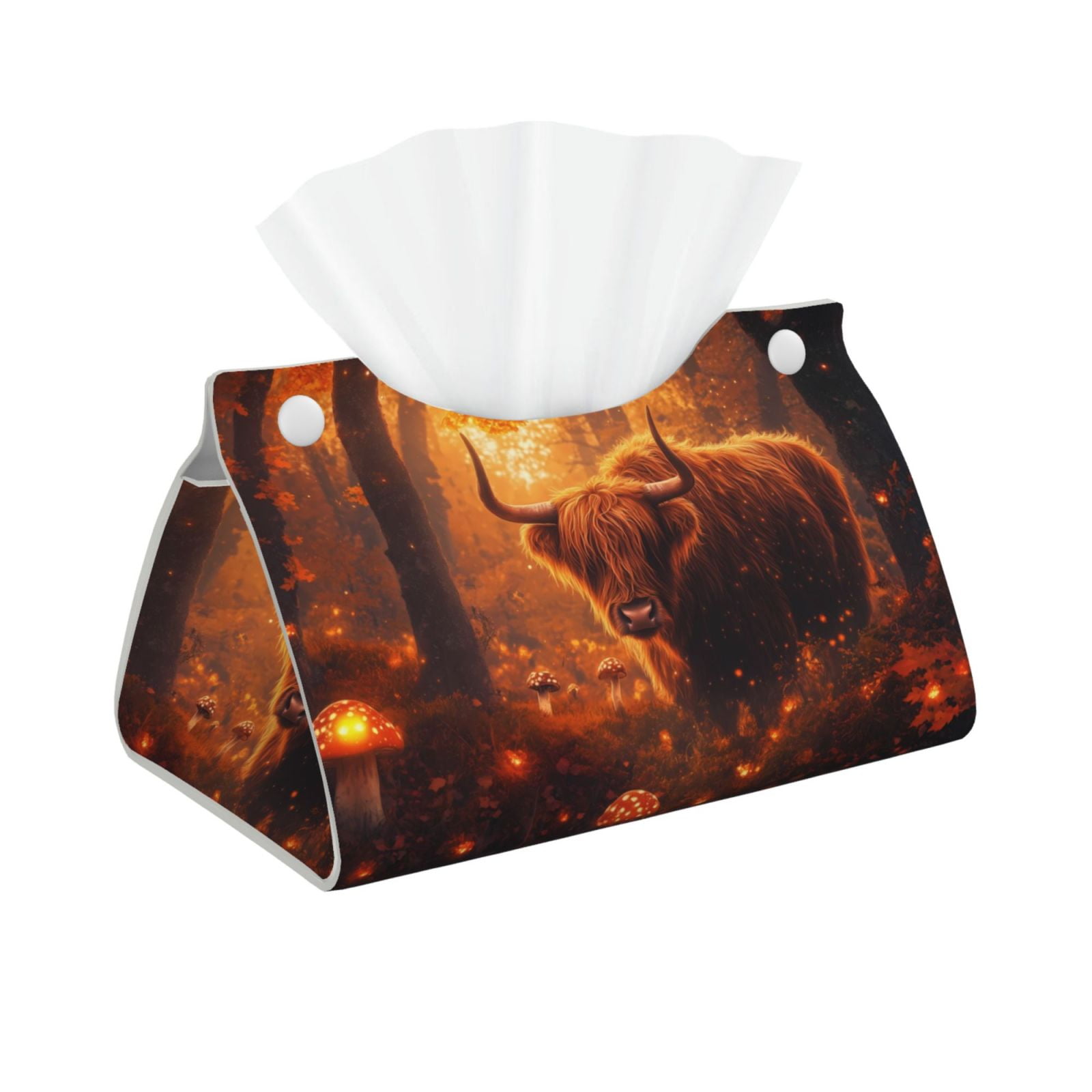 Leather Tissue Box Cover - Autumn Glow cute Cow Long PVC Tissue Box ...