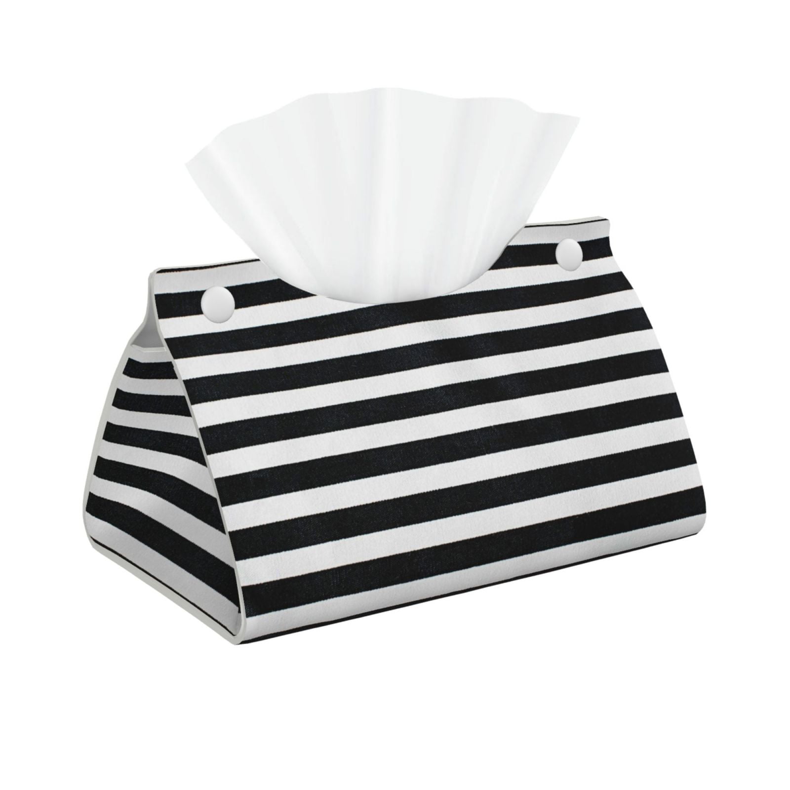 Leather Tissue Box Cover - Black And White Stripes Long PVC Tissue Box ...