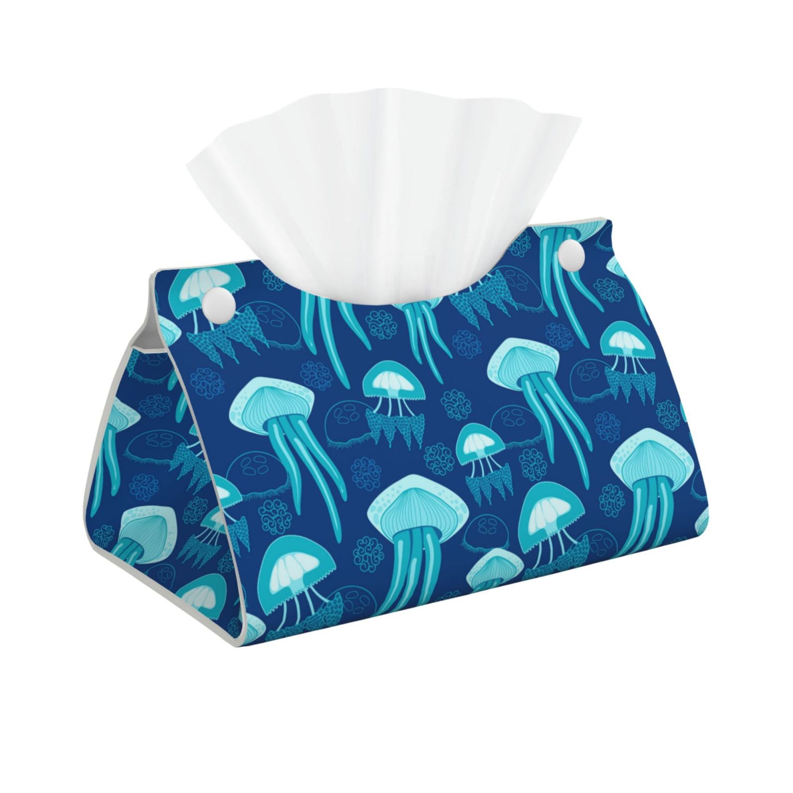 Leather Tissue Box Cover - Blue Jellies Long PVC Tissue Box Holder for ...