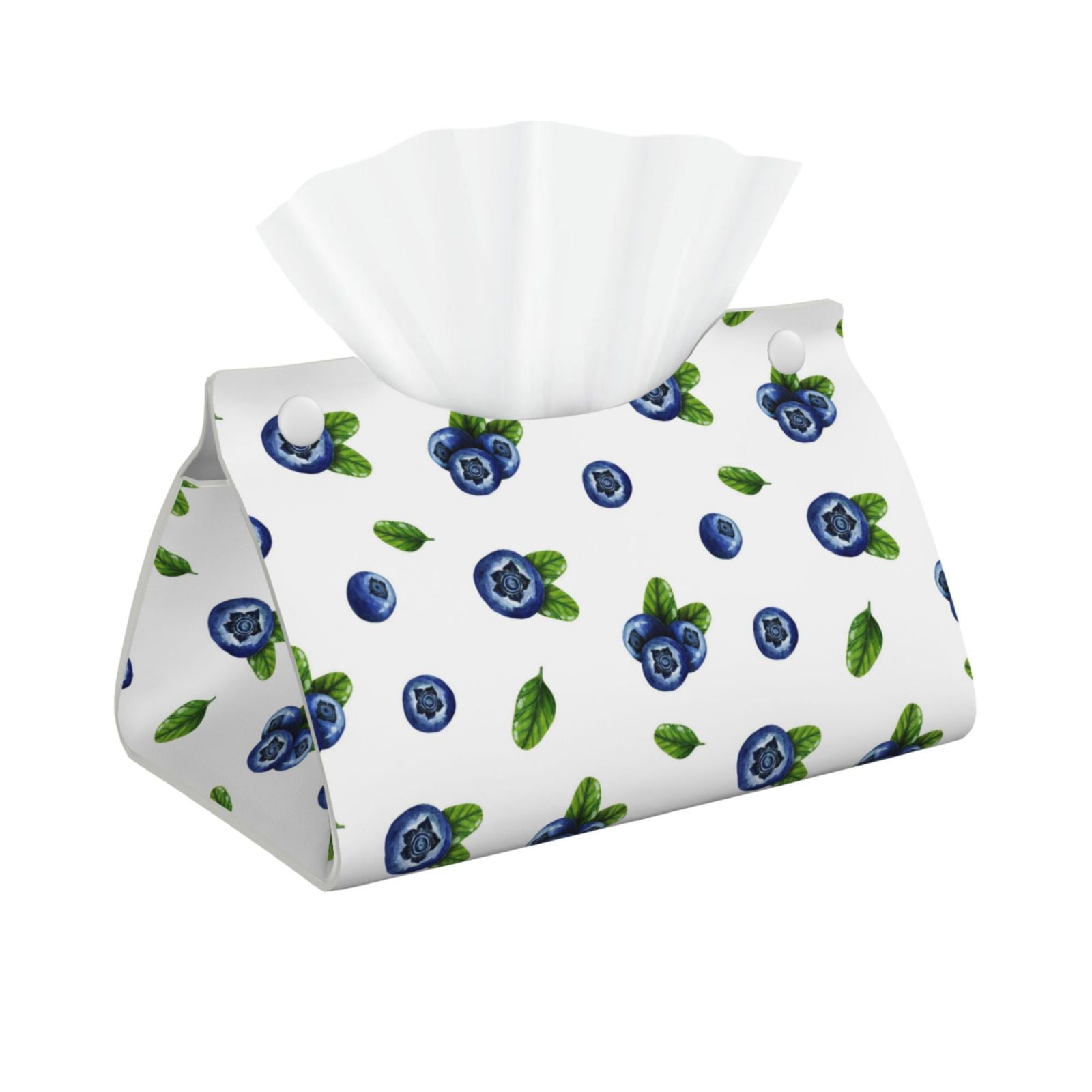 Leather Tissue Box Cover - Blueberries pattern berry Long PVC Tissue ...