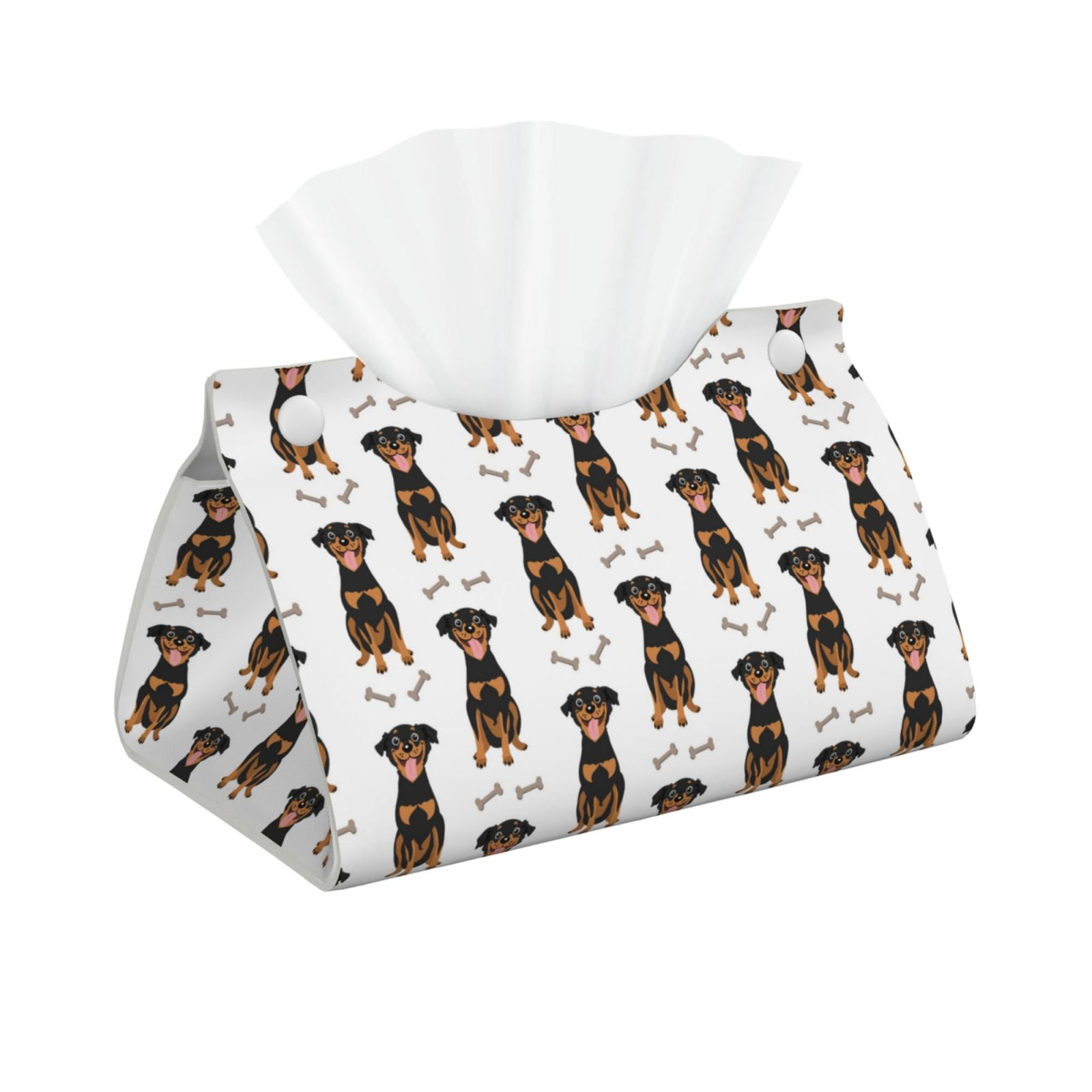 Leather Tissue Box Cover - Bone Dog Puppy Long PVC Tissue Box Holder ...