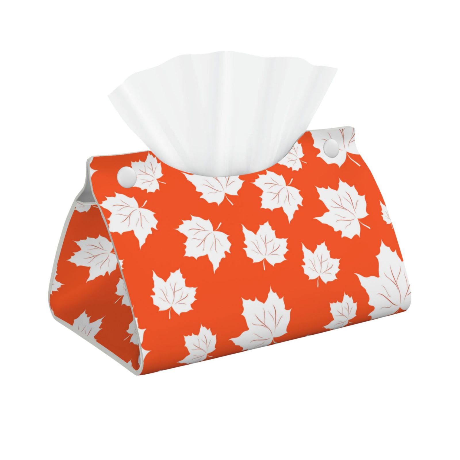 Leather Tissue Box Cover - Bright Autumn Leaves Charm Long PVC Tissue ...