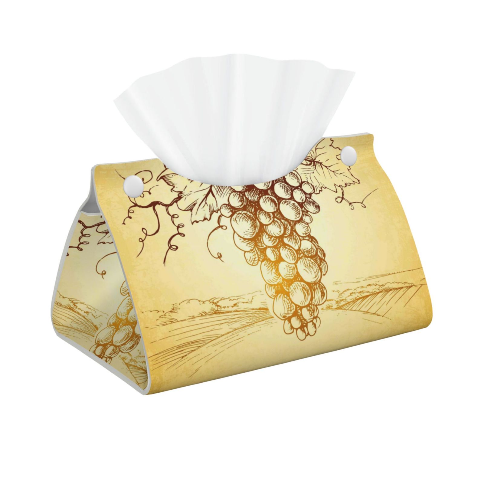 Leather Tissue Box Cover - Bunch of Grapes Long PVC Tissue Box Holder ...