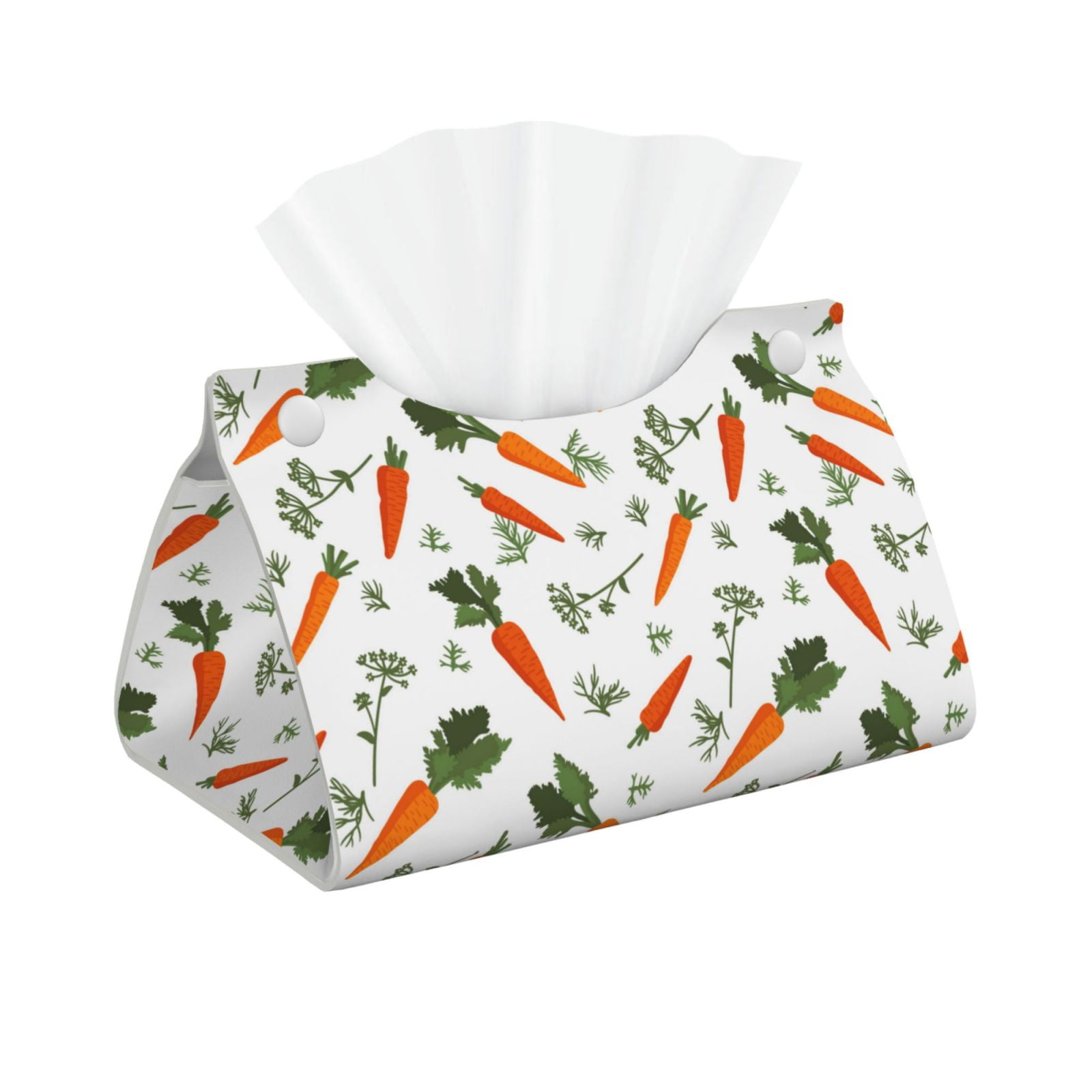Leather Tissue Box Cover - Carrot Daucus Pattern Long PVC Tissue Box ...