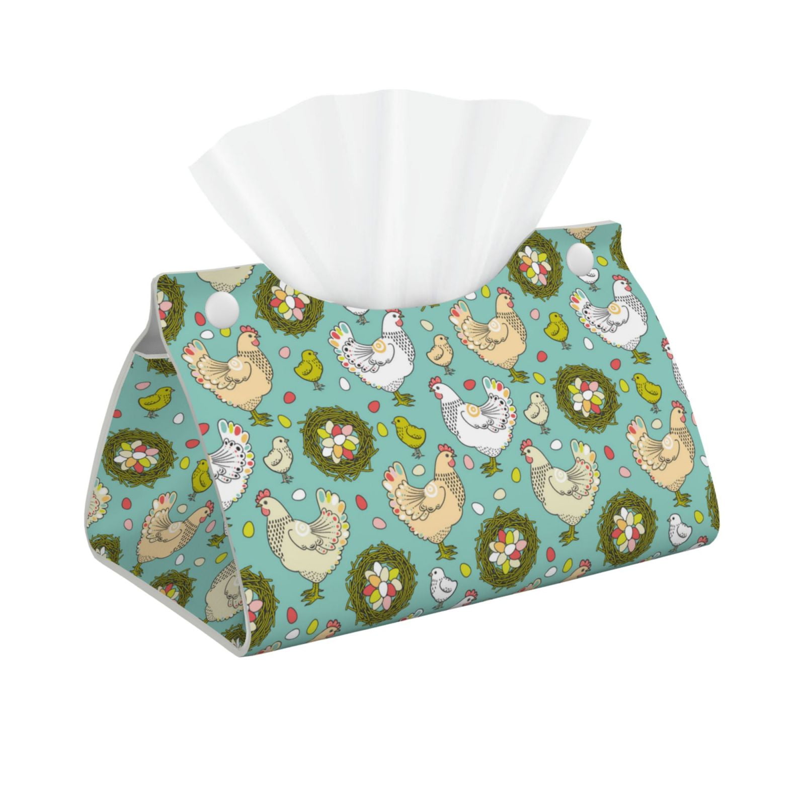 Leather Tissue Box Cover - Cartoon Colorful Cute Chicken Long PVC ...