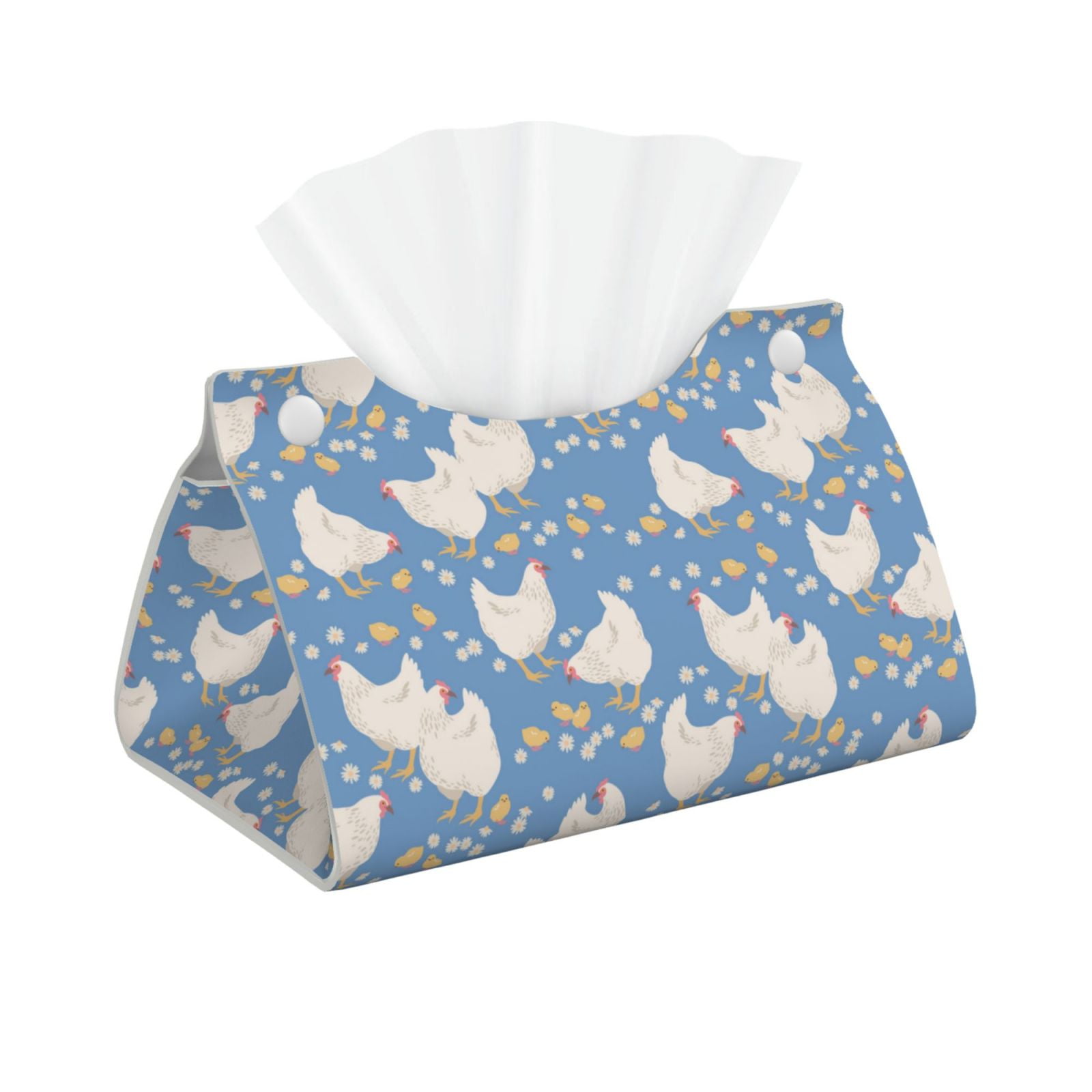 Leather Tissue Box Cover - Cartoon Cute Chicken Daisy Long PVC Tissue ...