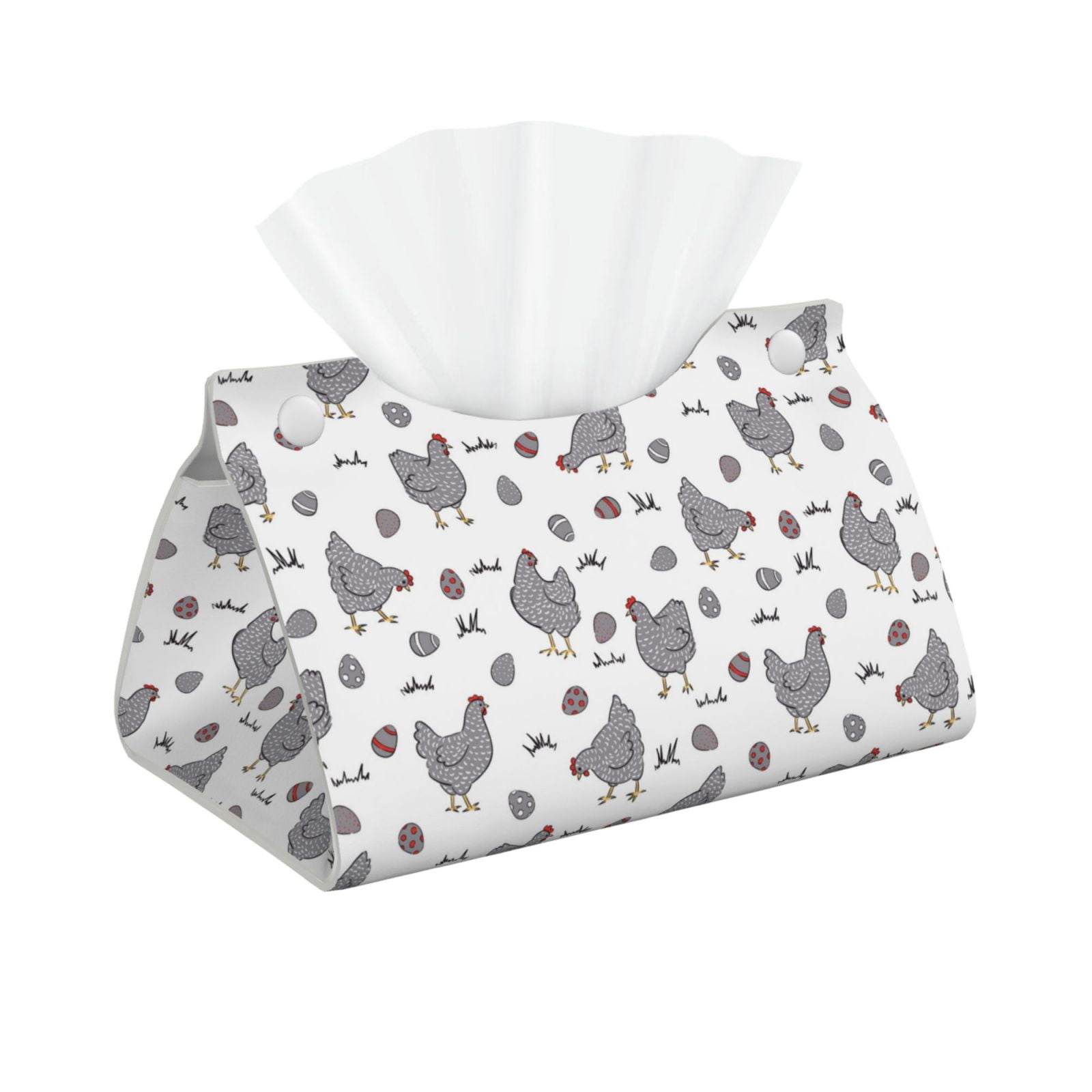 Leather Tissue Box Cover - Cartoon Cute Chicken Egg Gray Long PVC ...