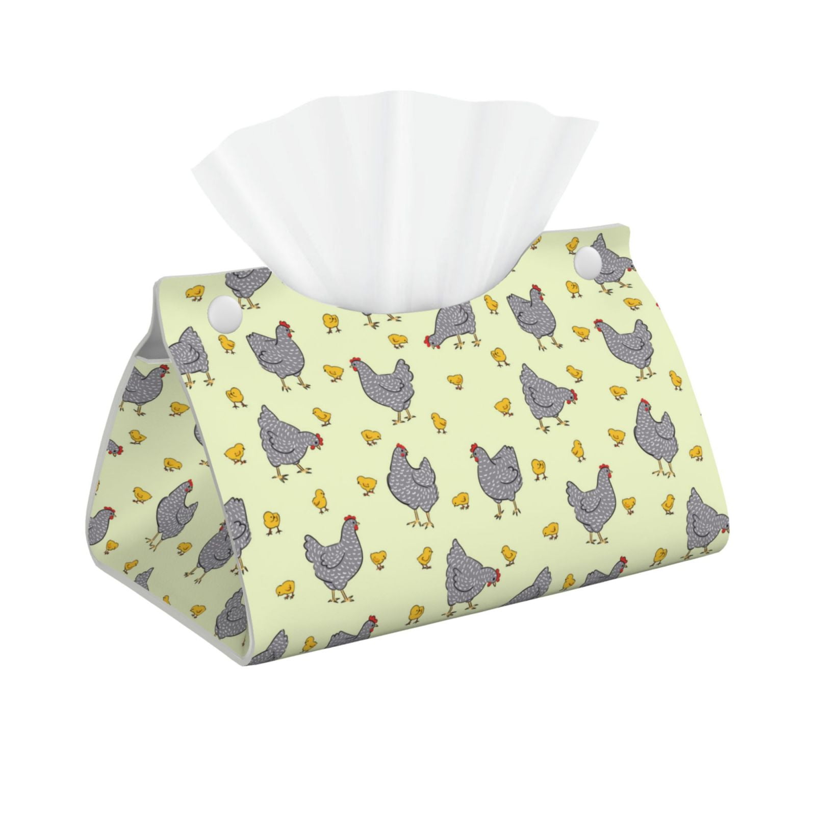 Leather Tissue Box Cover - Cartoon Cute Chicken Egg Green Long PVC ...
