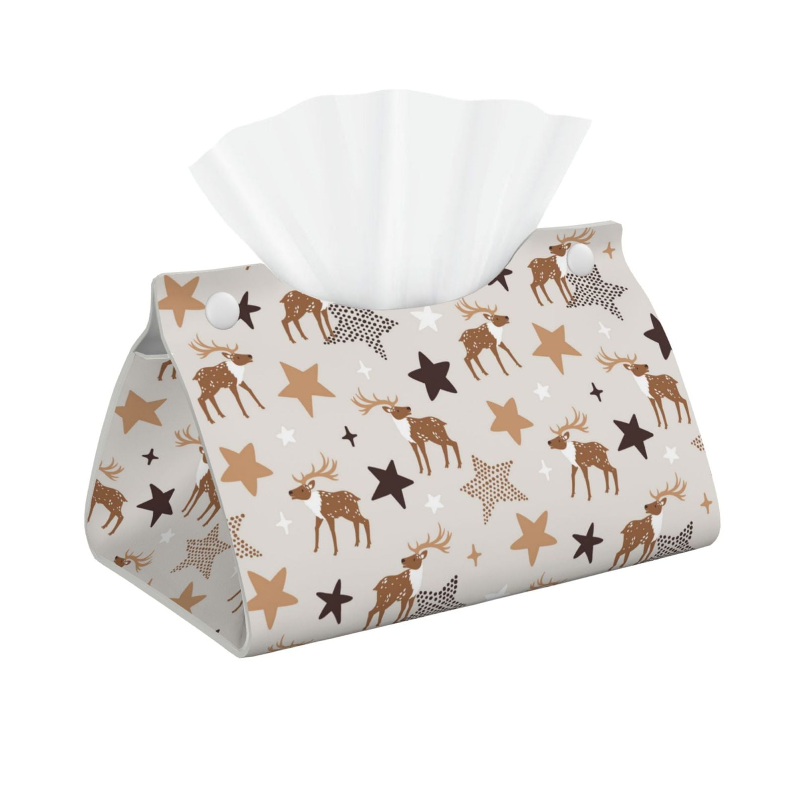 Leather Tissue Box Cover - Cartoon Cute Deer Stars Long PVC Tissue Box ...