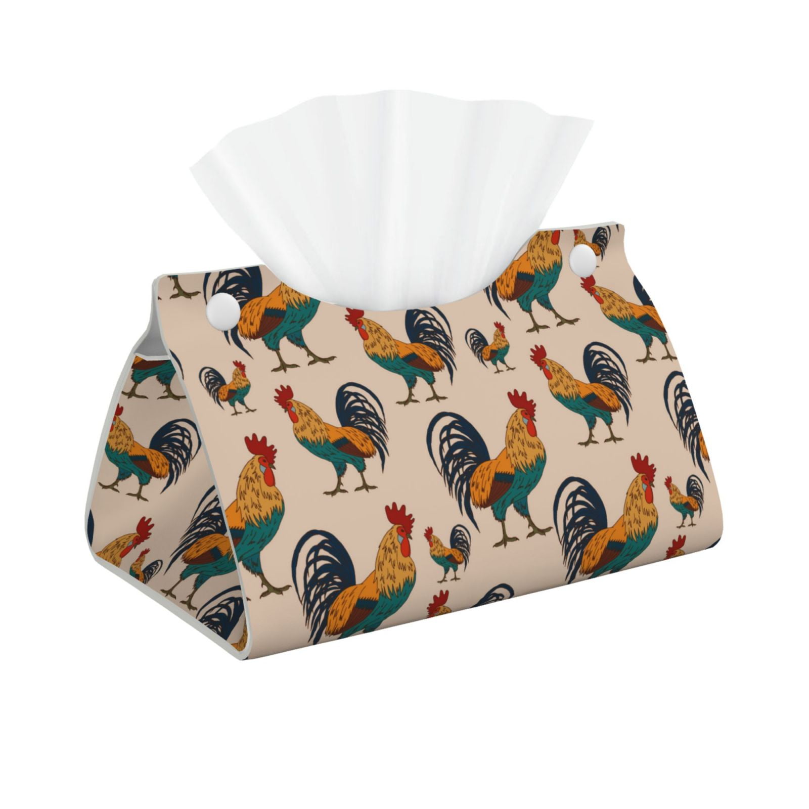 Leather Tissue Box Cover - Cartoon Cute Rooster Chicken Long PVC Tissue ...