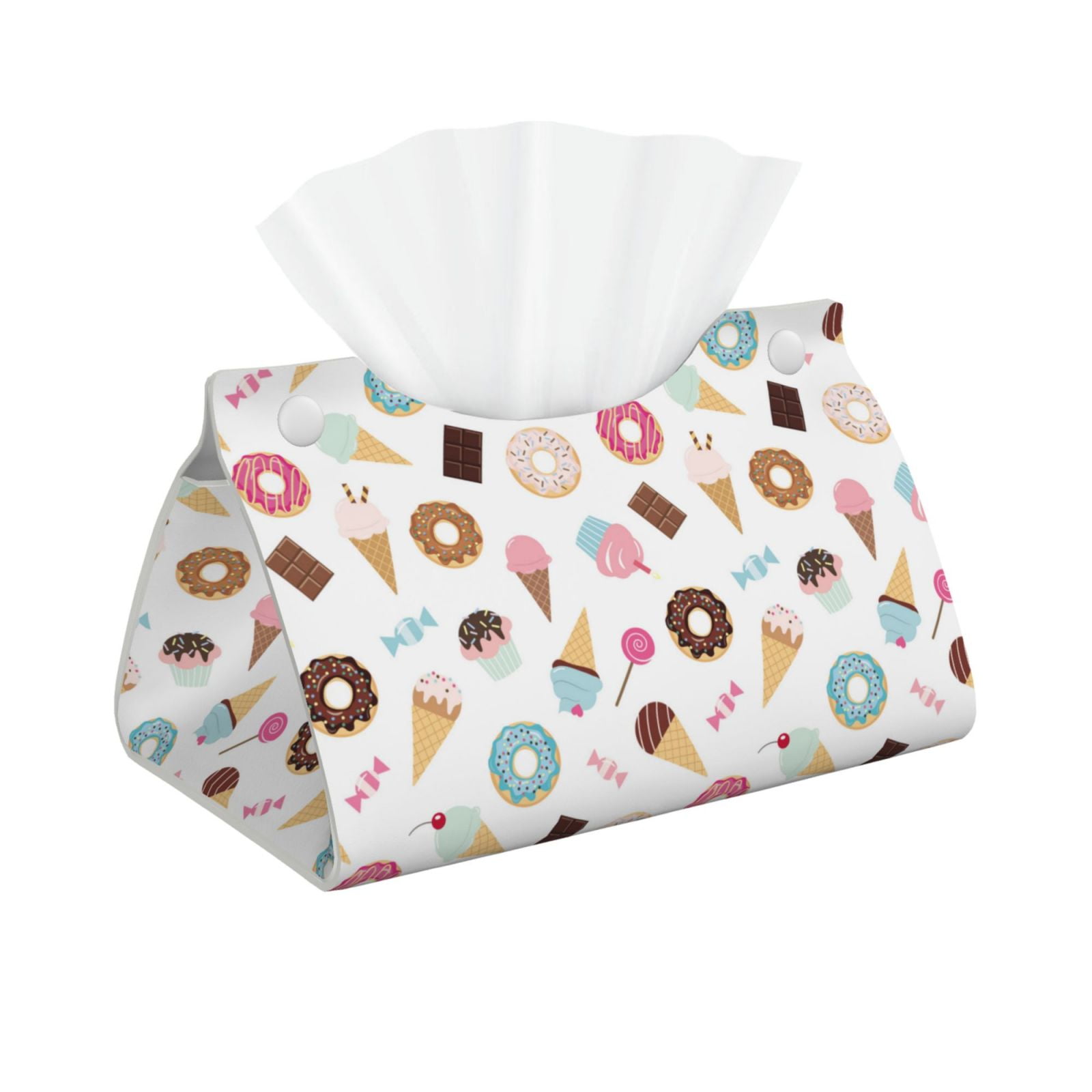 Leather Tissue Box Cover - Cartoon Donut Ice Cream Candy Long PVC ...