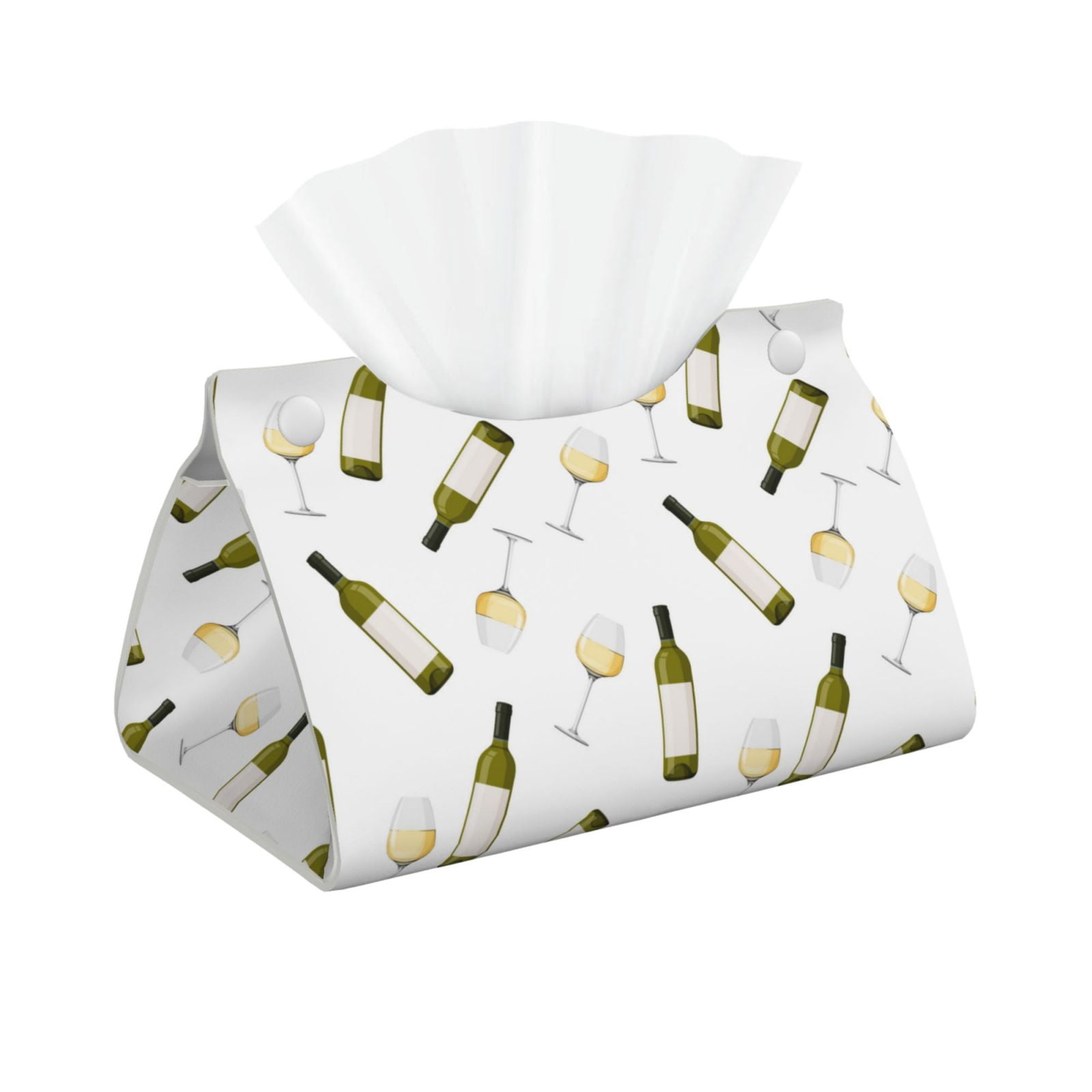Leather Tissue Box Cover - Champagne Bottle And Glasses Long PVC Tissue ...