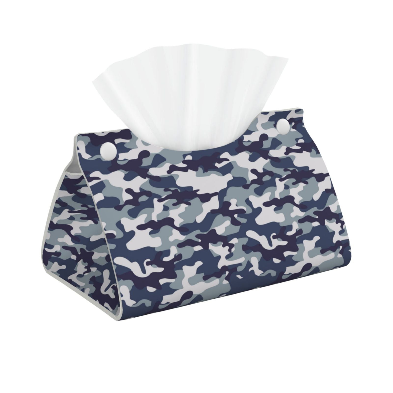 Leather Tissue Box Cover - Classic Blue Camouflage Long PVC Tissue Box ...
