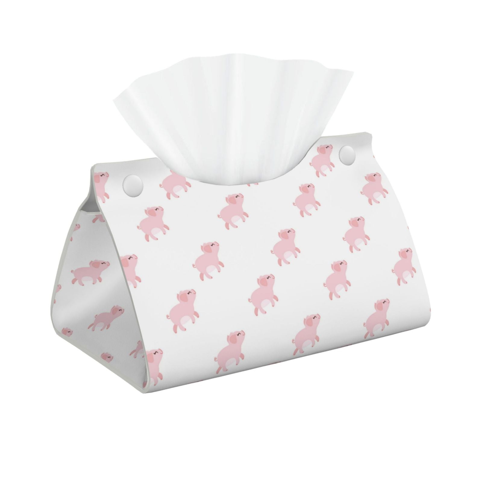 Leather Tissue Box Cover - Classic Cute Pig Pink Long PVC Tissue Box ...