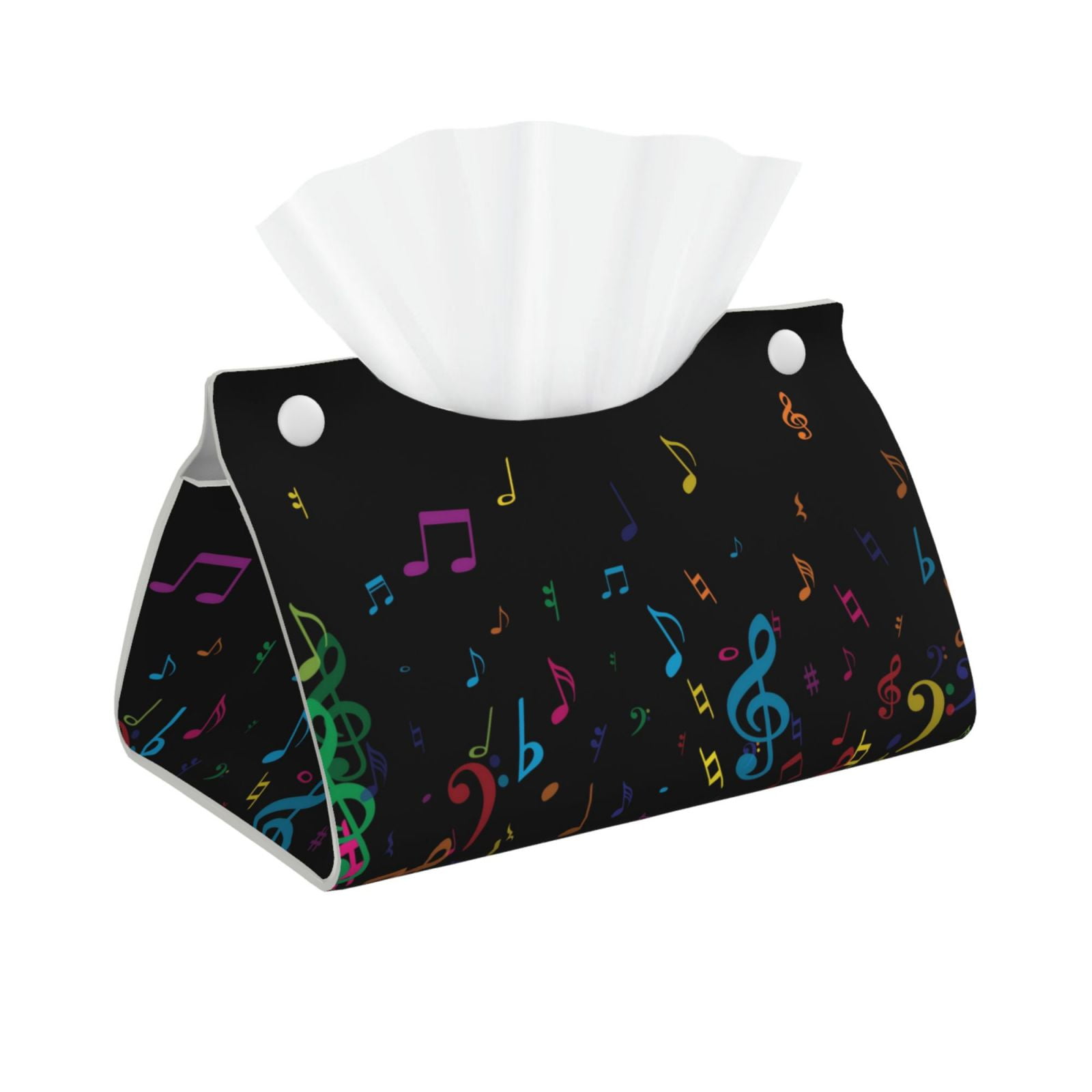 Leather Tissue Box Cover - Color Musical Notes Long PVC Tissue Box ...