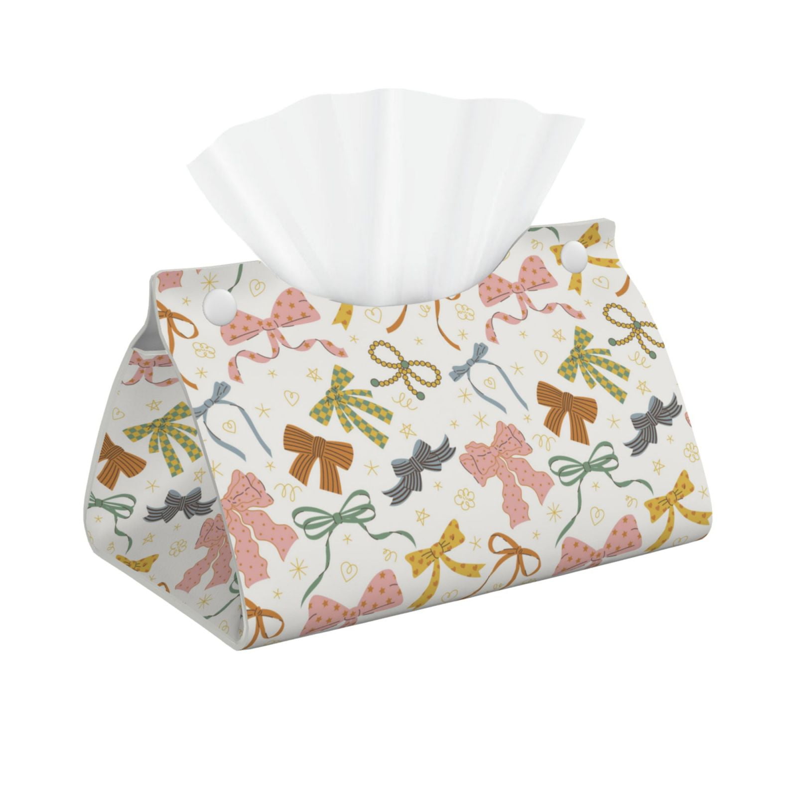 Leather Tissue Box Cover - Colorful Bow Knots1 Long PVC Tissue Box ...