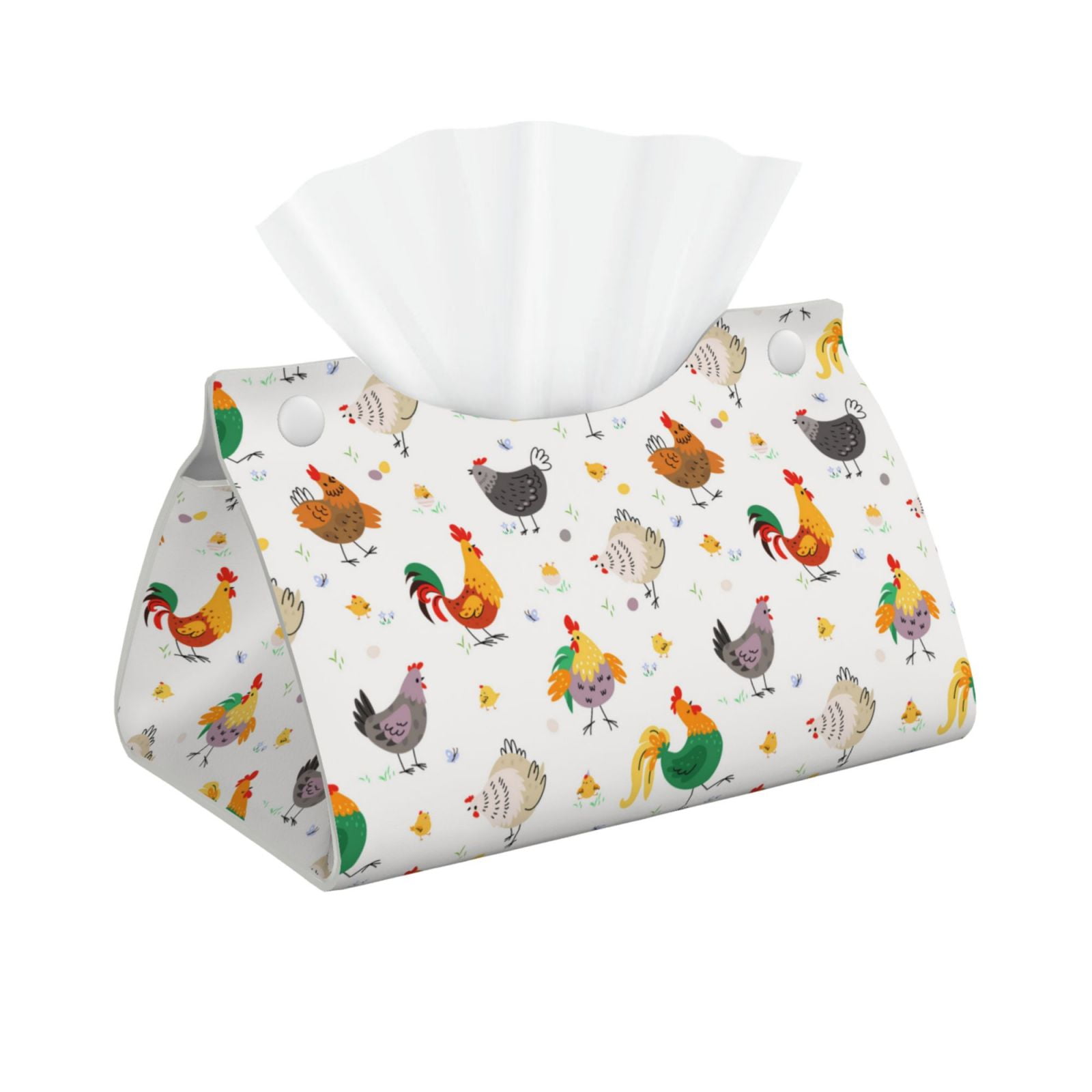Leather Tissue Box Cover - Colorful Cartoon Cute Chicken Long PVC ...