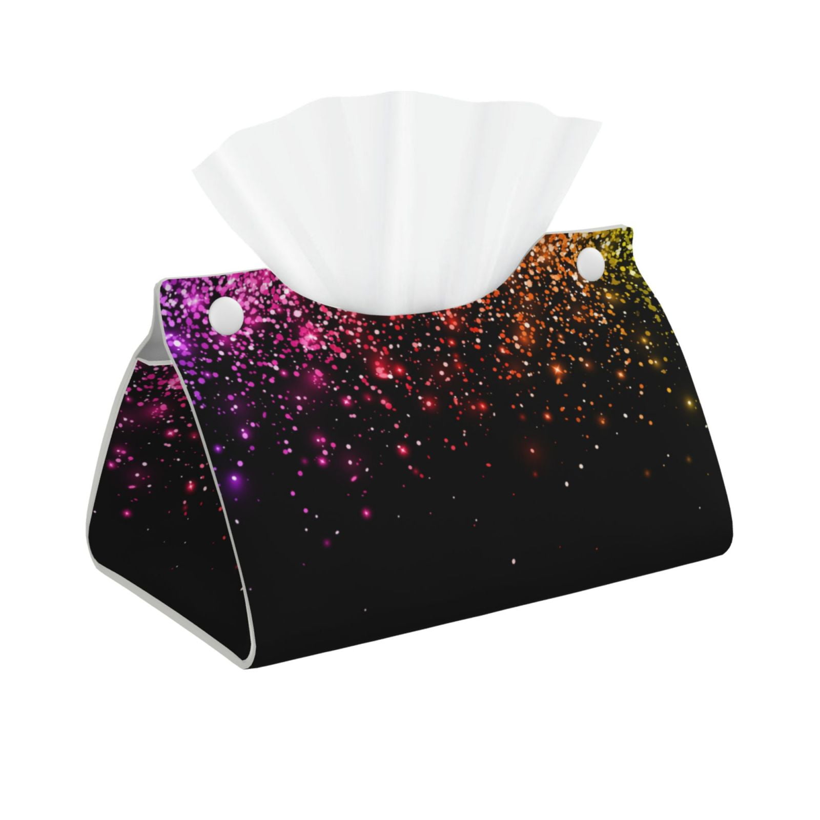 Leather Tissue Box Cover - Colorful Sparkling Long PVC Tissue Box ...