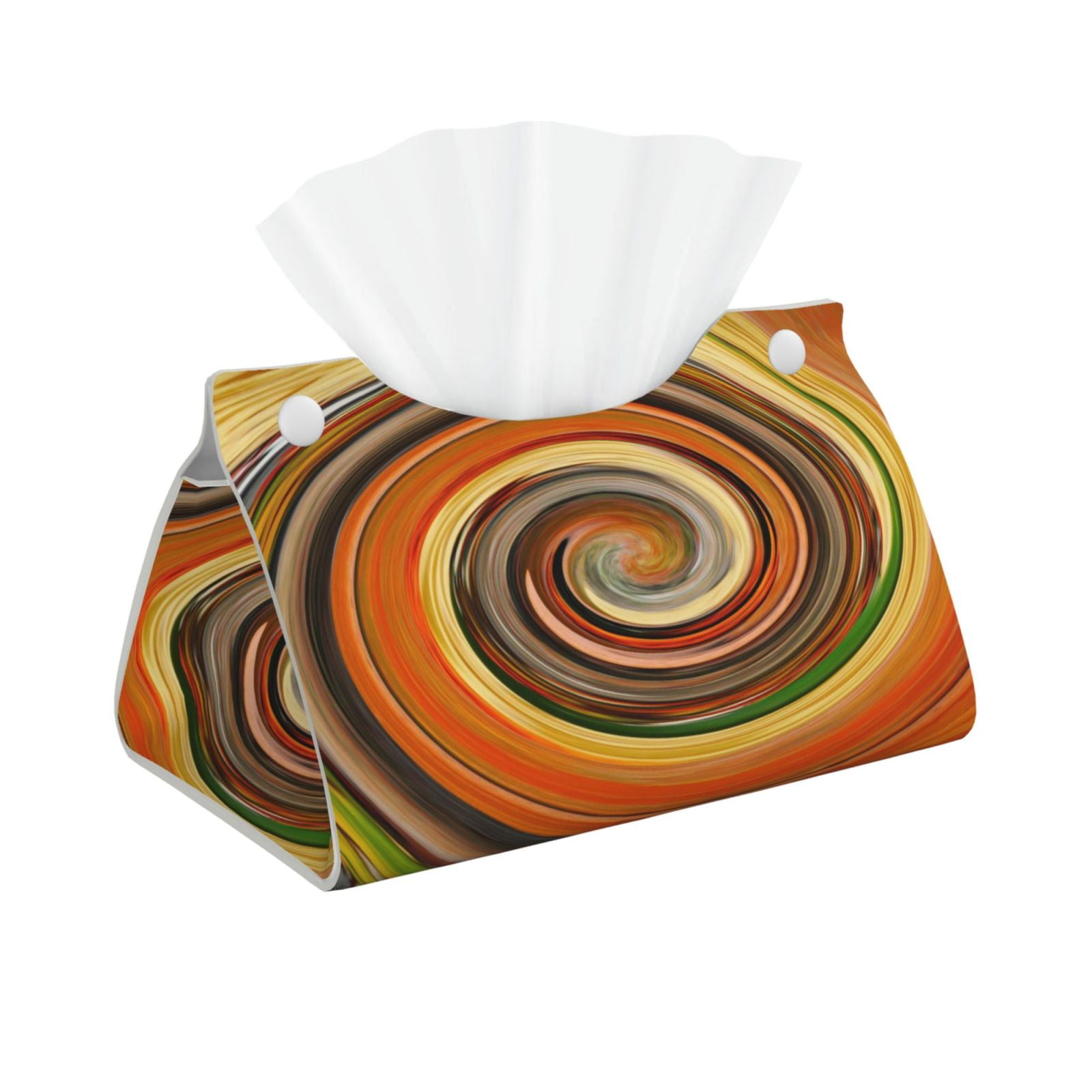 Leather Tissue Box Cover - Colorful Swirl Long PVC Tissue Box Holder ...