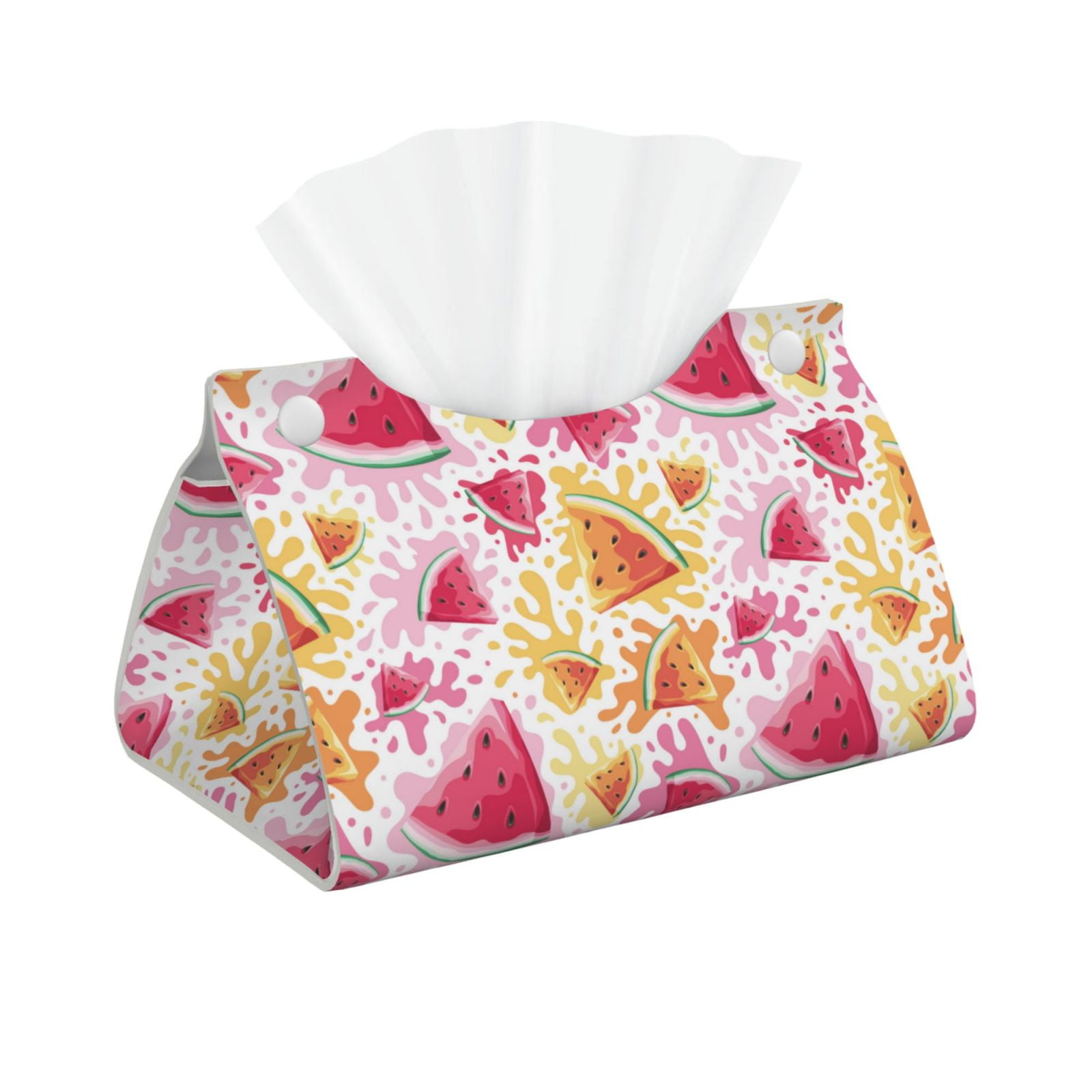 Leather Tissue Box Cover - Colorful Watermelon Long PVC Tissue Box ...