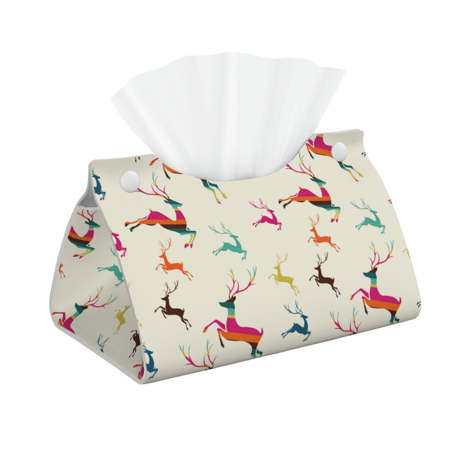 Leather Tissue Box Cover - Colorful elk Long PVC Tissue Box Holder for ...