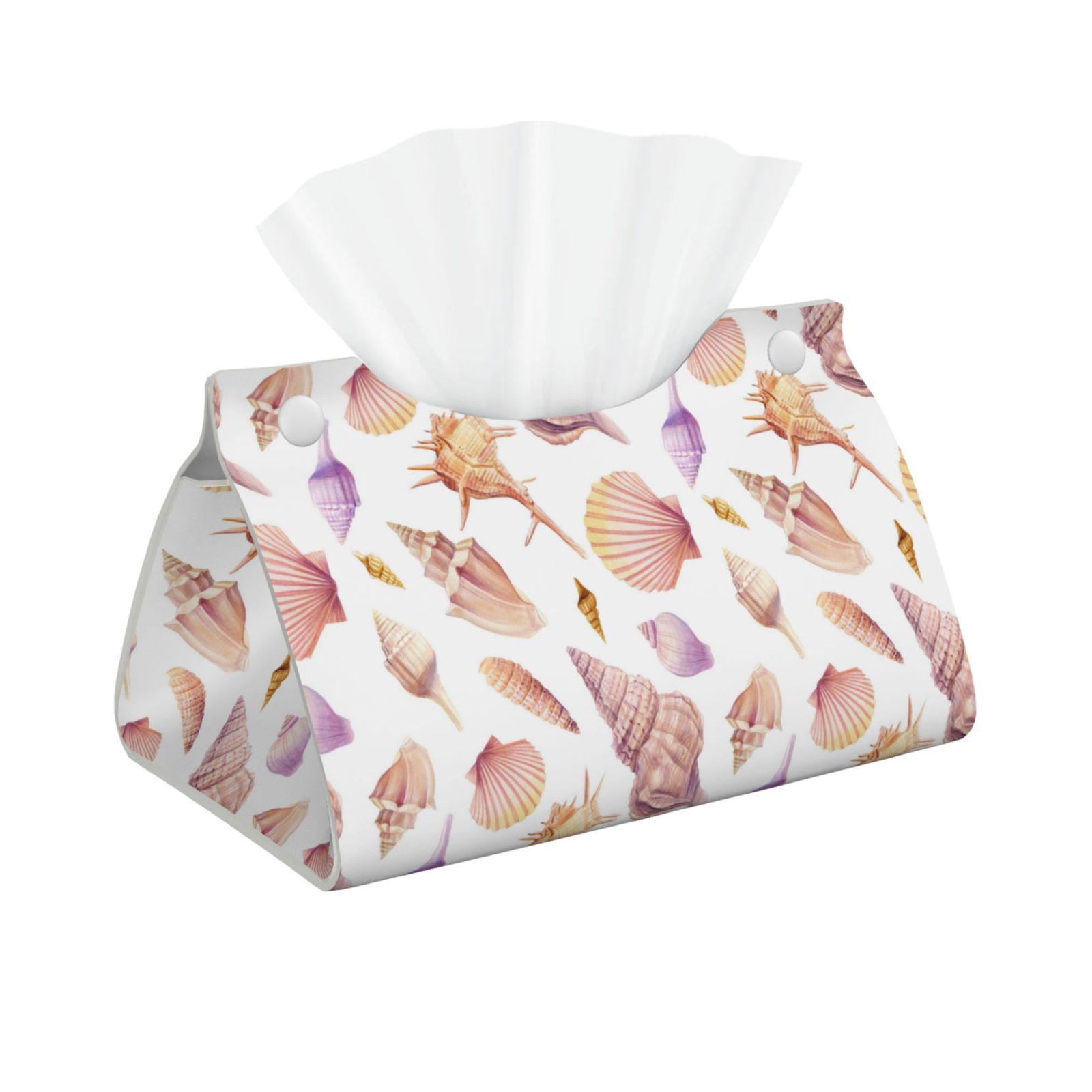 Leather Tissue Box Cover - Conch Shell No.J913 Long PVC Tissue Box ...
