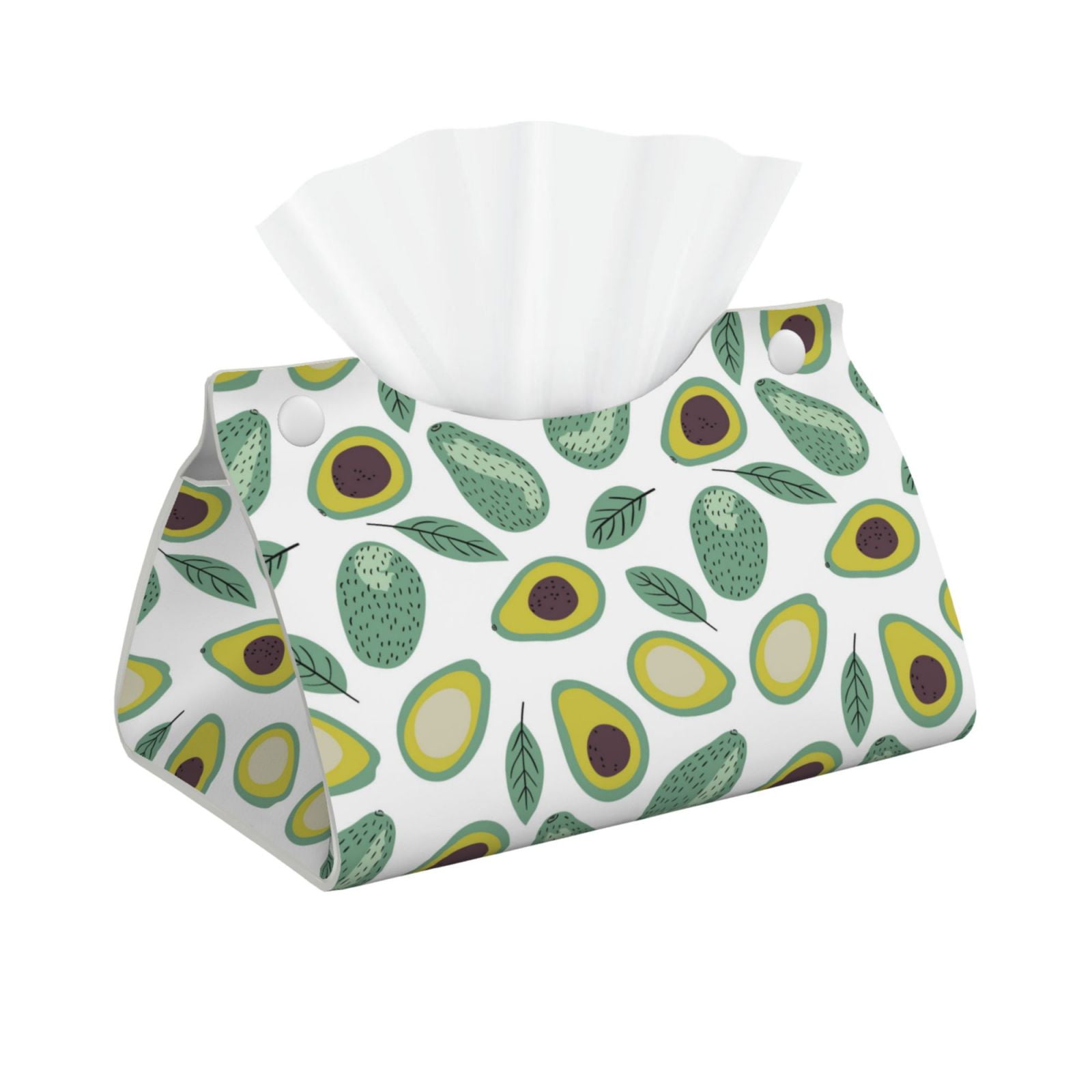Leather Tissue Box Cover - Cute Avocado Yellow Long PVC Tissue Box ...