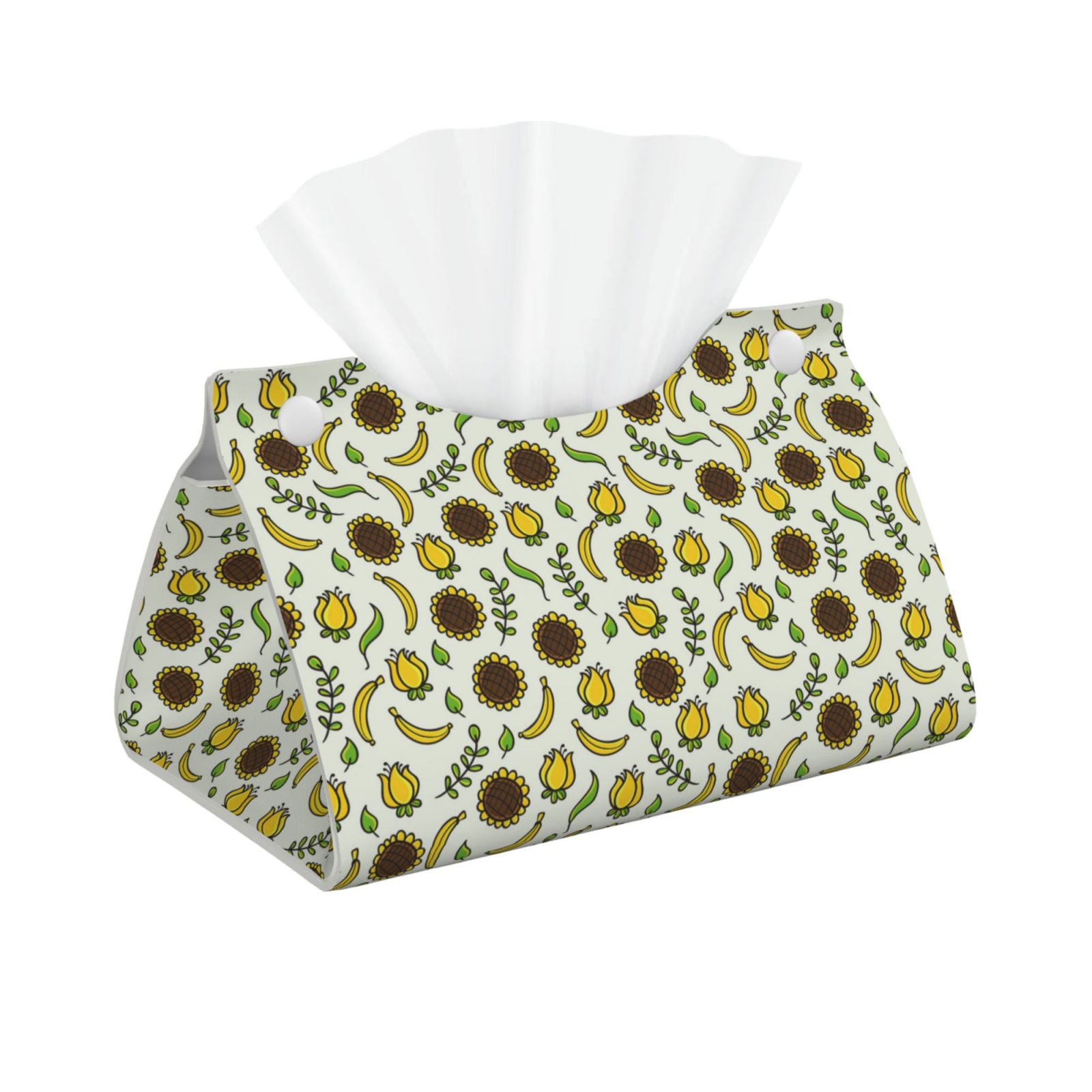 Leather Tissue Box Cover - Cute Banana Flowers Long PVC Tissue Box ...