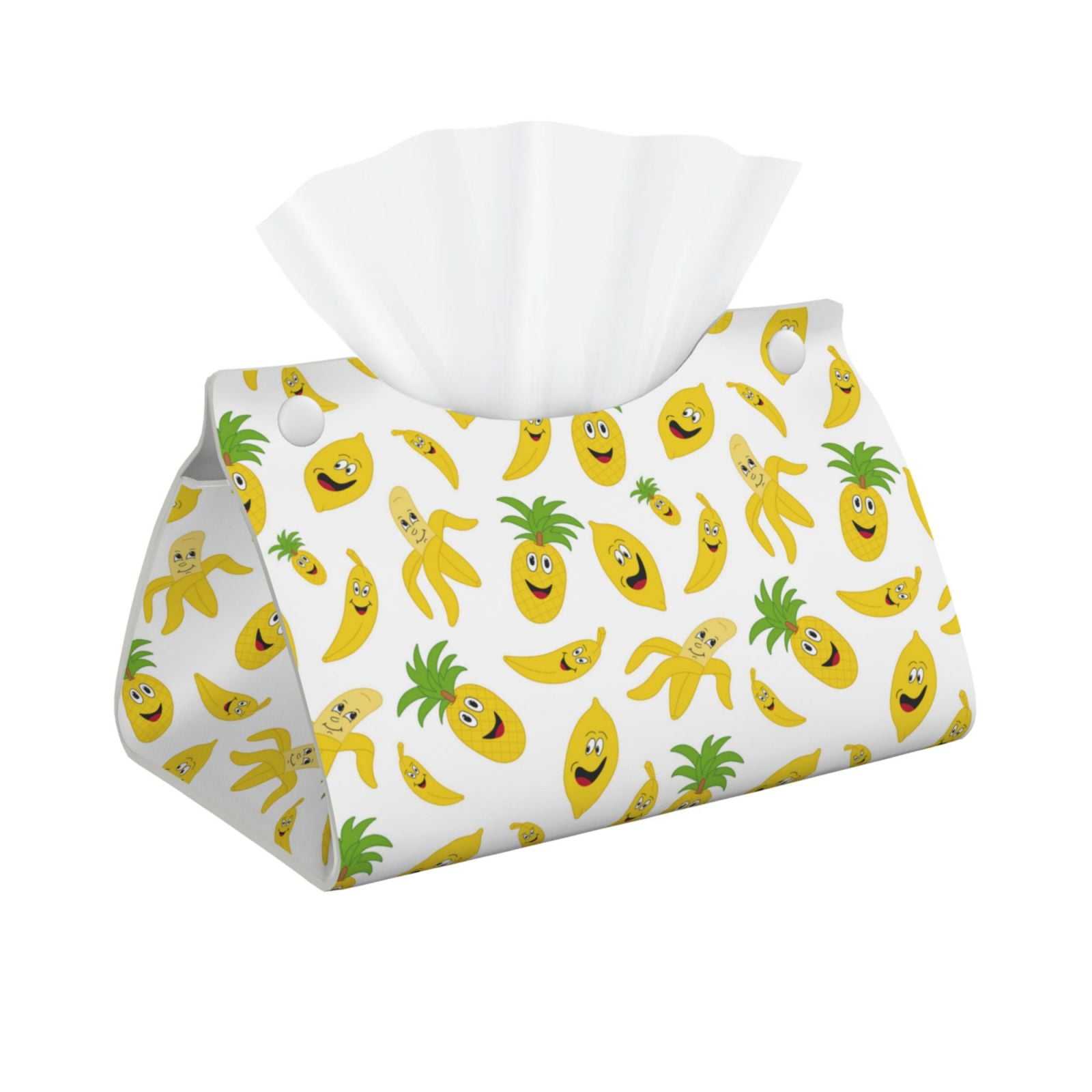 Leather Tissue Box Cover - Cute Banana Pineapple Long PVC Tissue Box ...