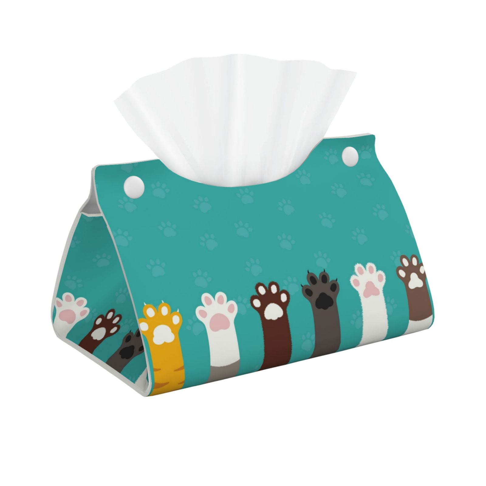 Leather Tissue Box Cover - Cute Cat Paw And Dog Long PVC Tissue Box ...