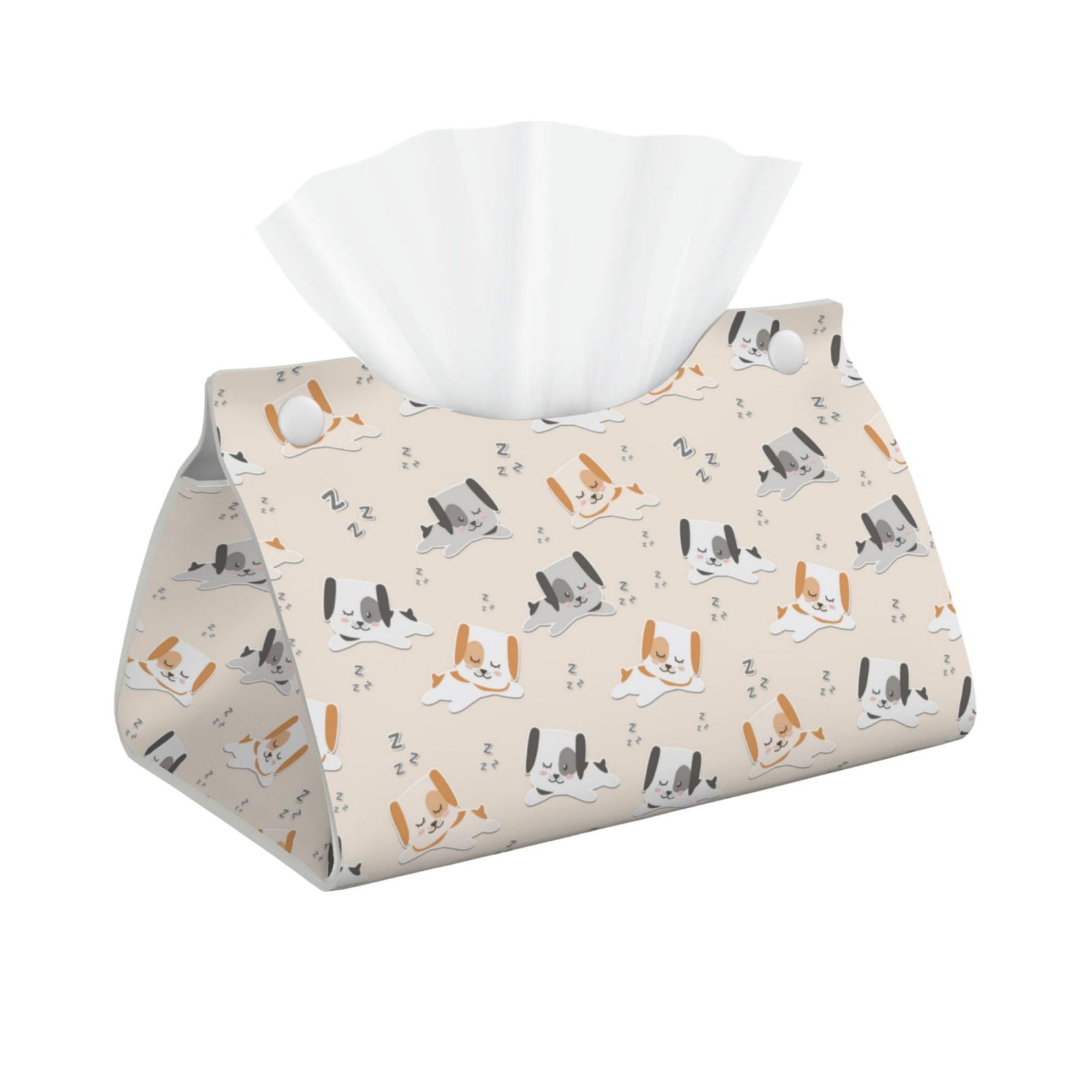 Leather Tissue Box Cover - Cute Dog Puppy sleep Long PVC Tissue Box ...
