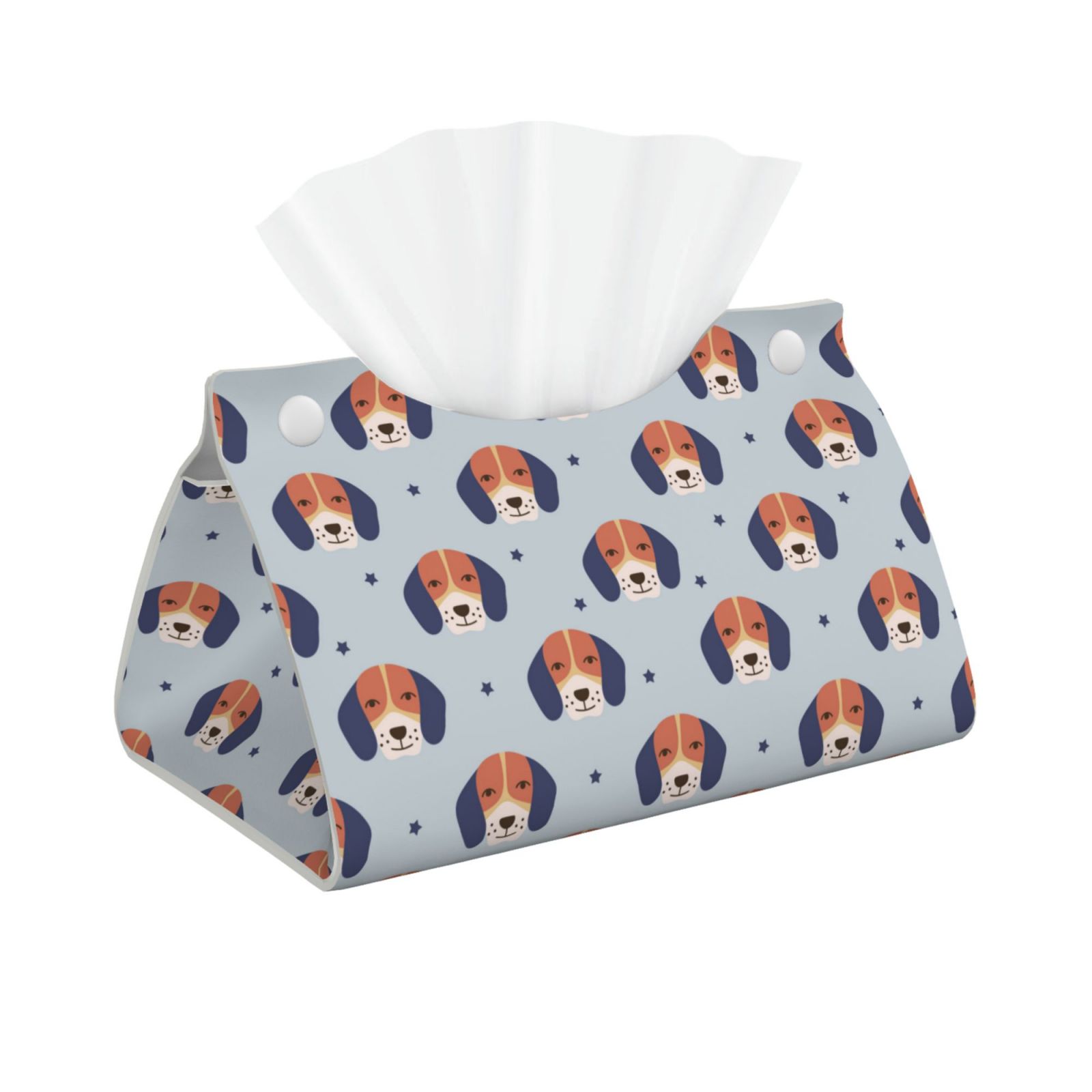 Leather Tissue Box Cover - Cute Dog Puppy star Long PVC Tissue Box ...