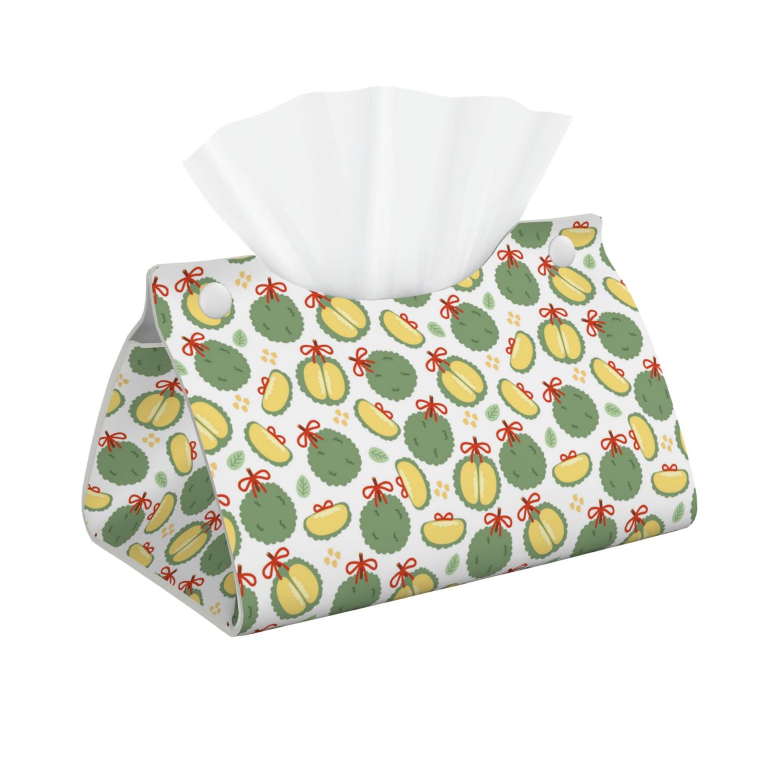 Leather Tissue Box Cover - Cute Durian Bow Tie Long PVC Tissue Box ...
