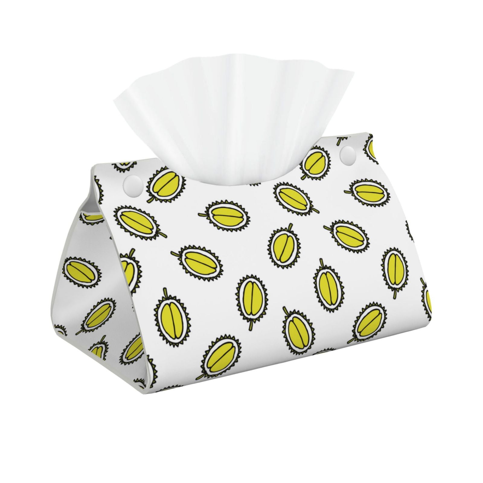 Leather Tissue Box Cover - Cute Durian Long PVC Tissue Box Holder for ...
