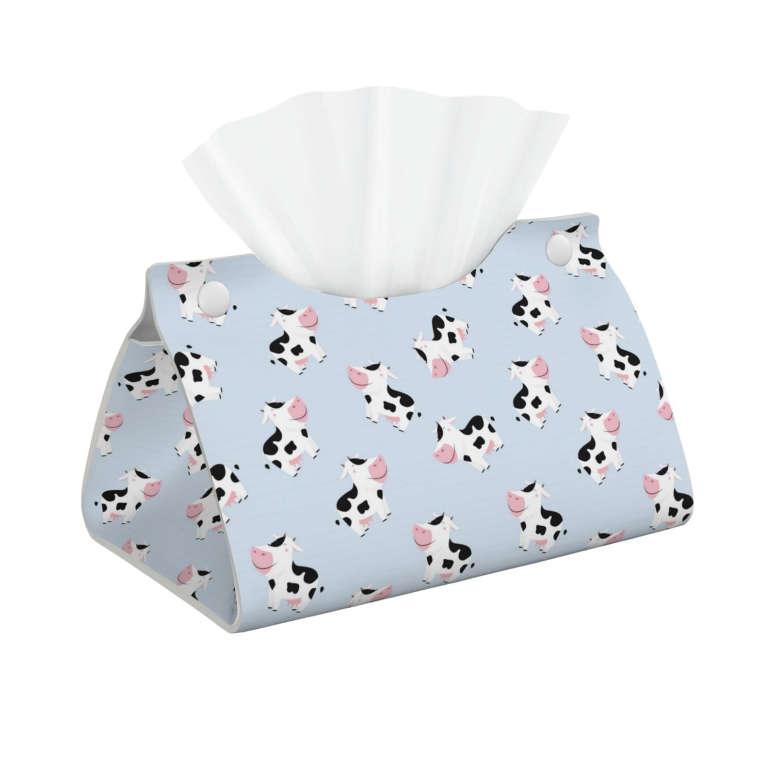 Leather Tissue Box Cover - Cute Farm Cow Long PVC Tissue Box Holder for ...