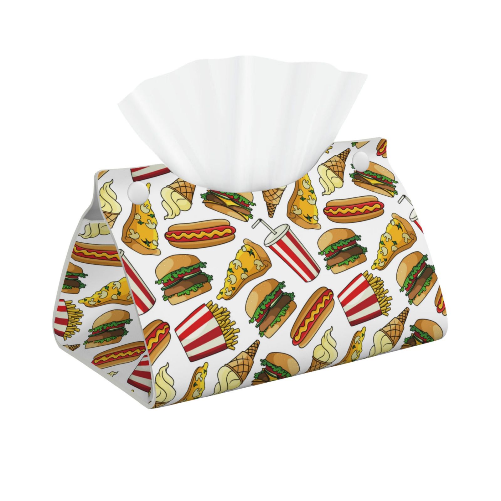 Leather Tissue Box Cover - Cute Food Ice Cream Burger Long PVC Tissue ...