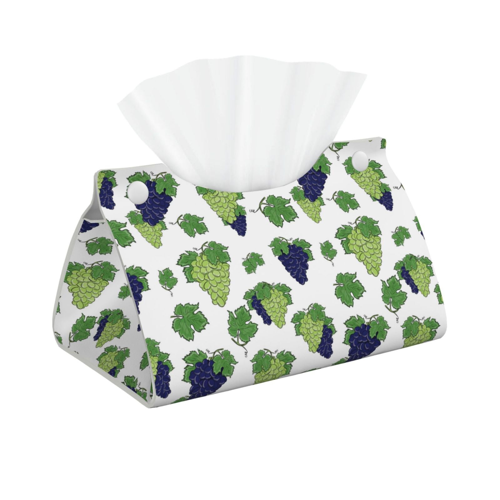 Leather Tissue Box Cover - Cute Grape Blue Green Long PVC Tissue Box ...