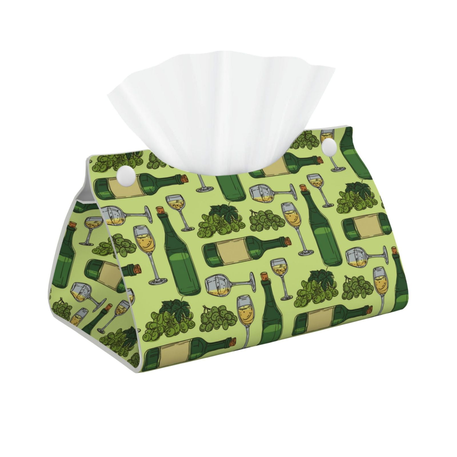 Leather Tissue Box Cover - Cute Grape Juice Long PVC Tissue Box Holder ...
