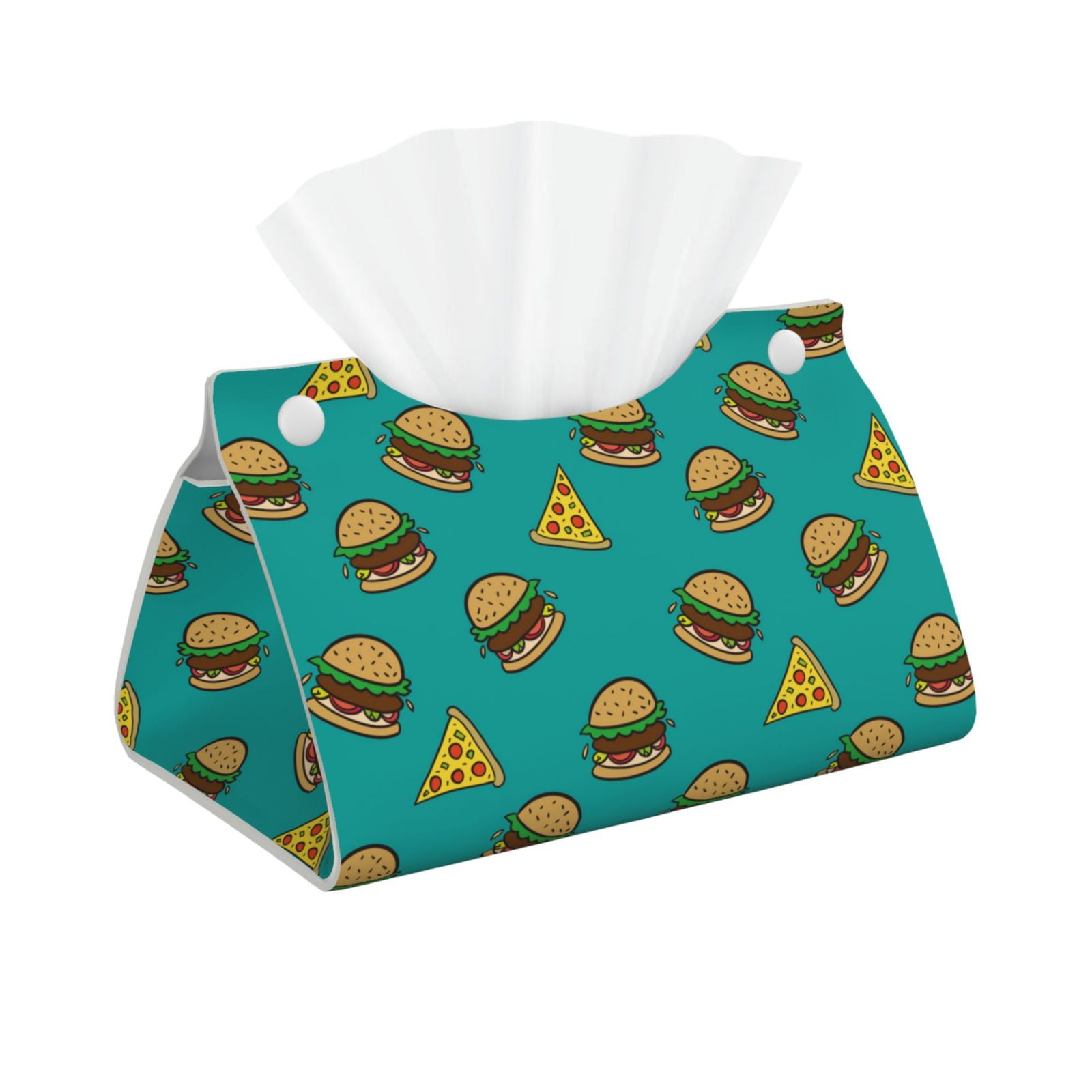 Leather Tissue Box Cover - Cute Hamburger Light Blue Long PVC Tissue ...
