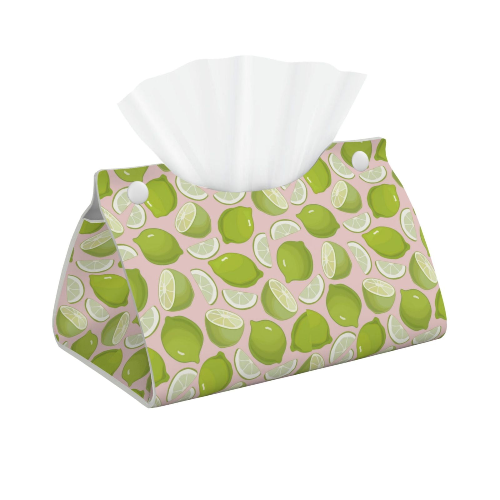 Leather Tissue Box Cover - Cute Limes Pink Long PVC Tissue Box Holder ...