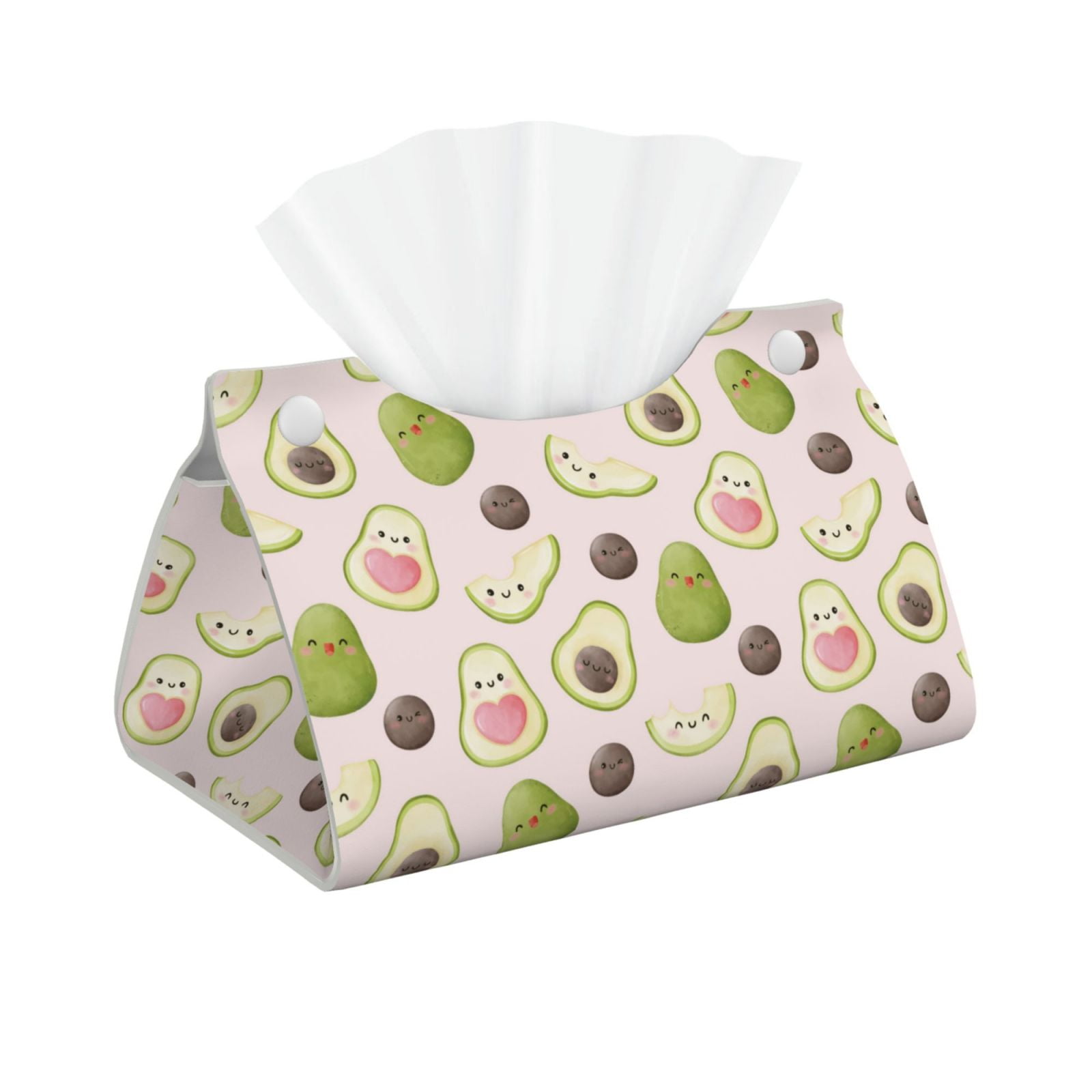 Leather Tissue Box Cover - Cute Love Avocado Long PVC Tissue Box Holder ...